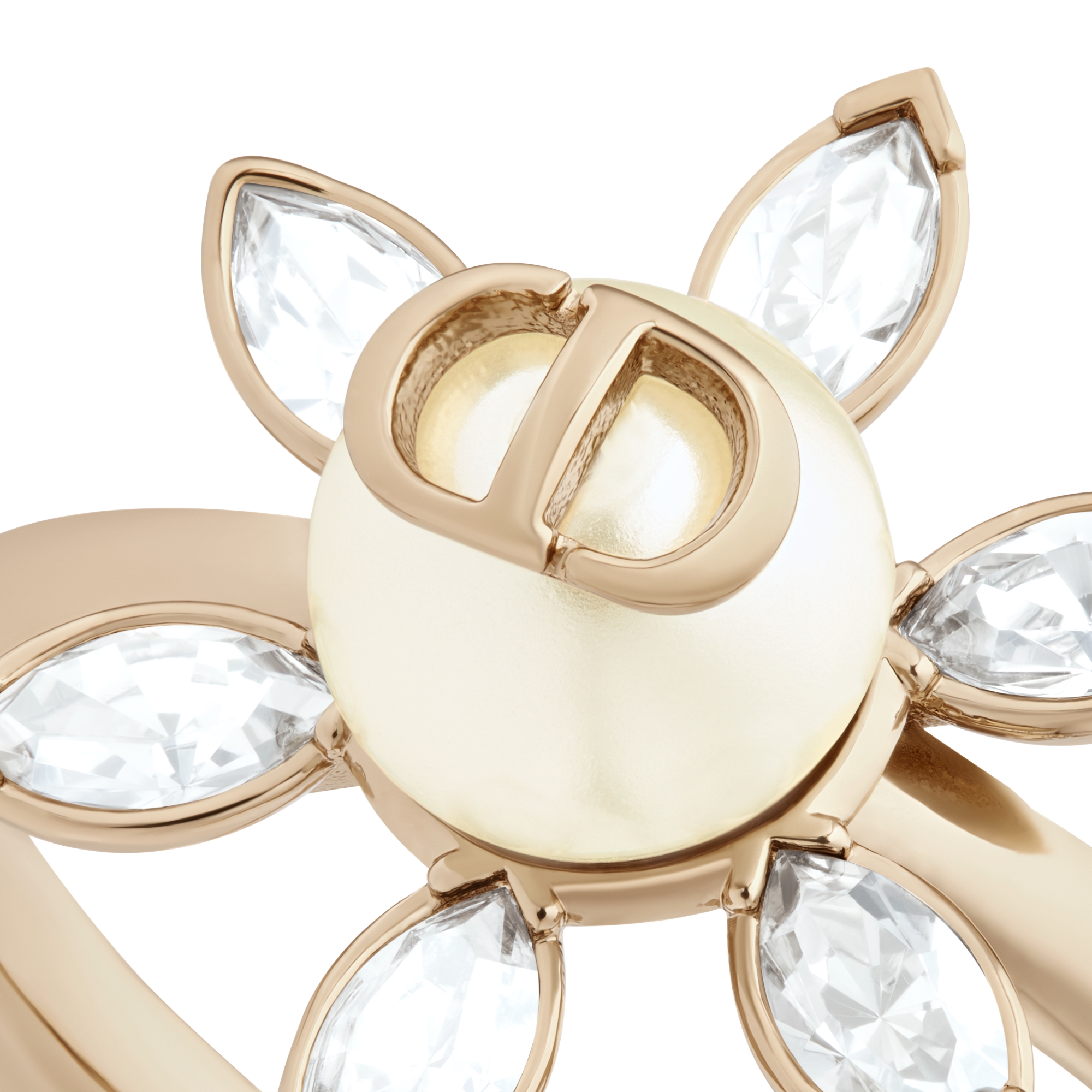 Bloom in Dior Ring Gold-Finish Metal with White Resin Pearl and Silver ...