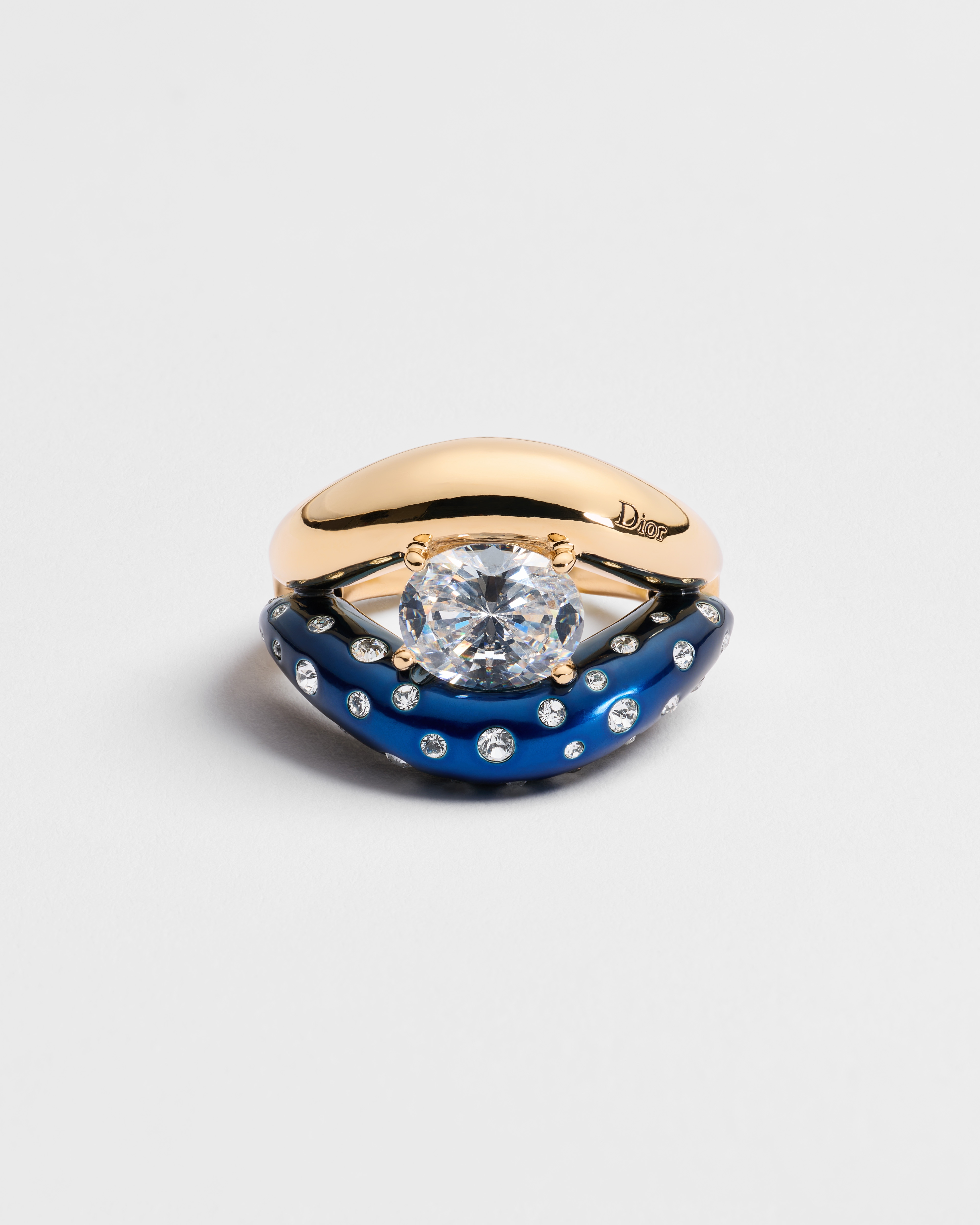 Dior Rocks Ring Gold-Finish Metal, Midnight Blue Lacquer, Strass and ...