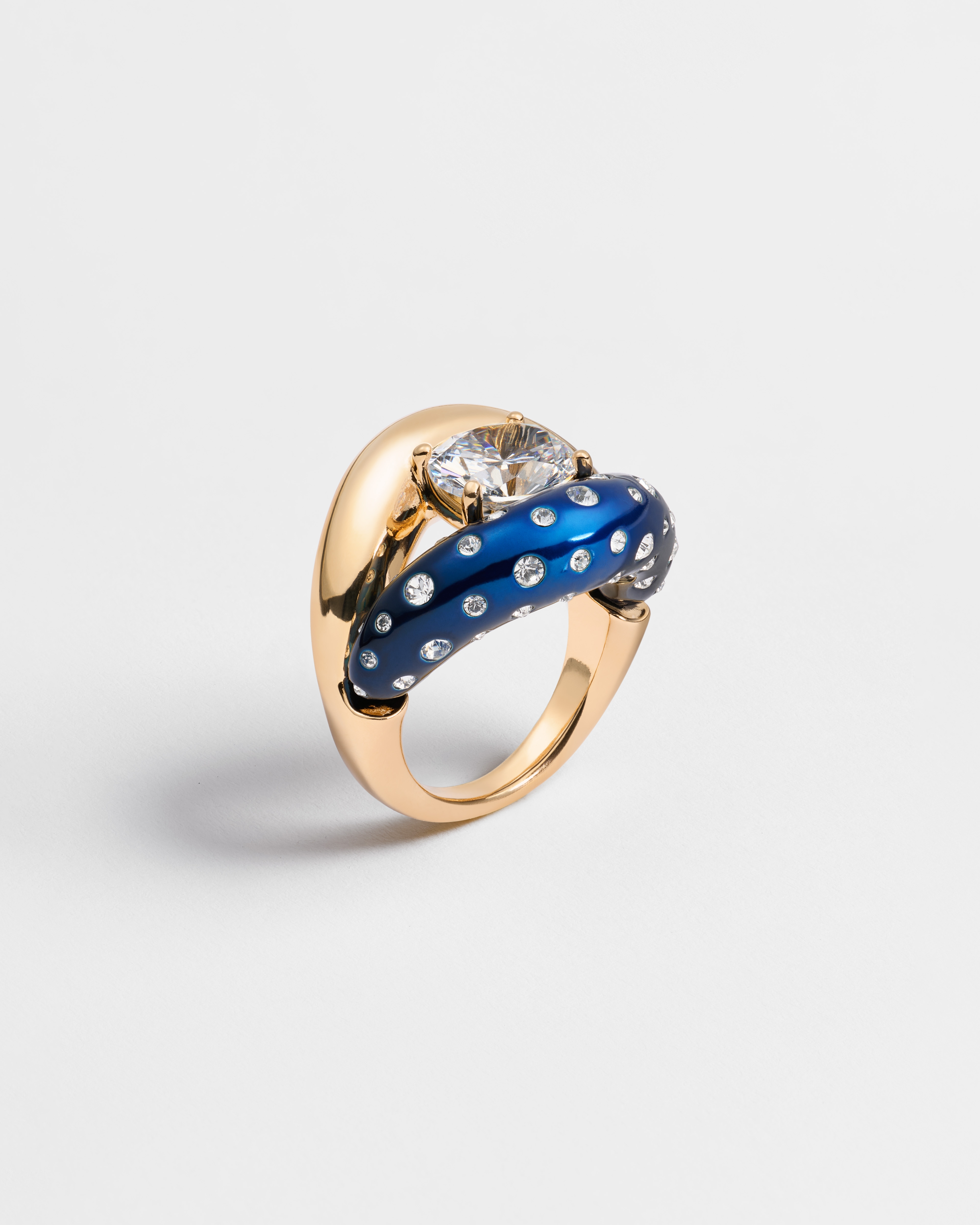 Dior Rocks Ring Gold-Finish Metal, Midnight Blue Lacquer, Strass and ...