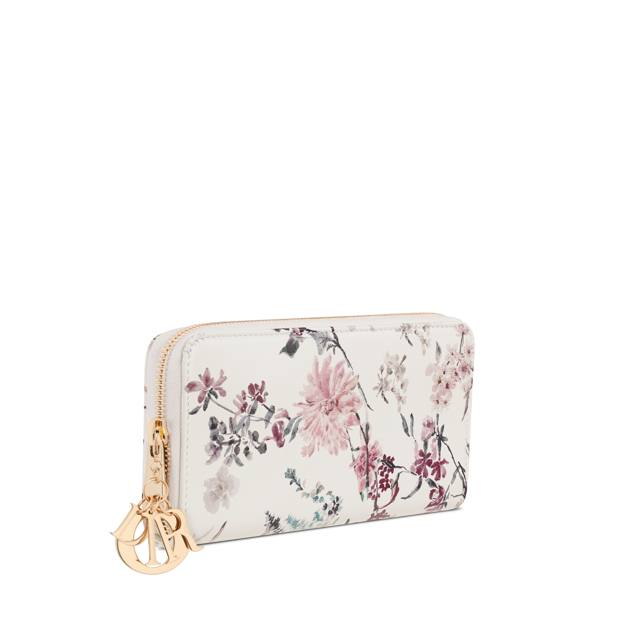 Lady Dior Voyageur Wallet Multicolor Millefiori Printed Lambskin | DIOR