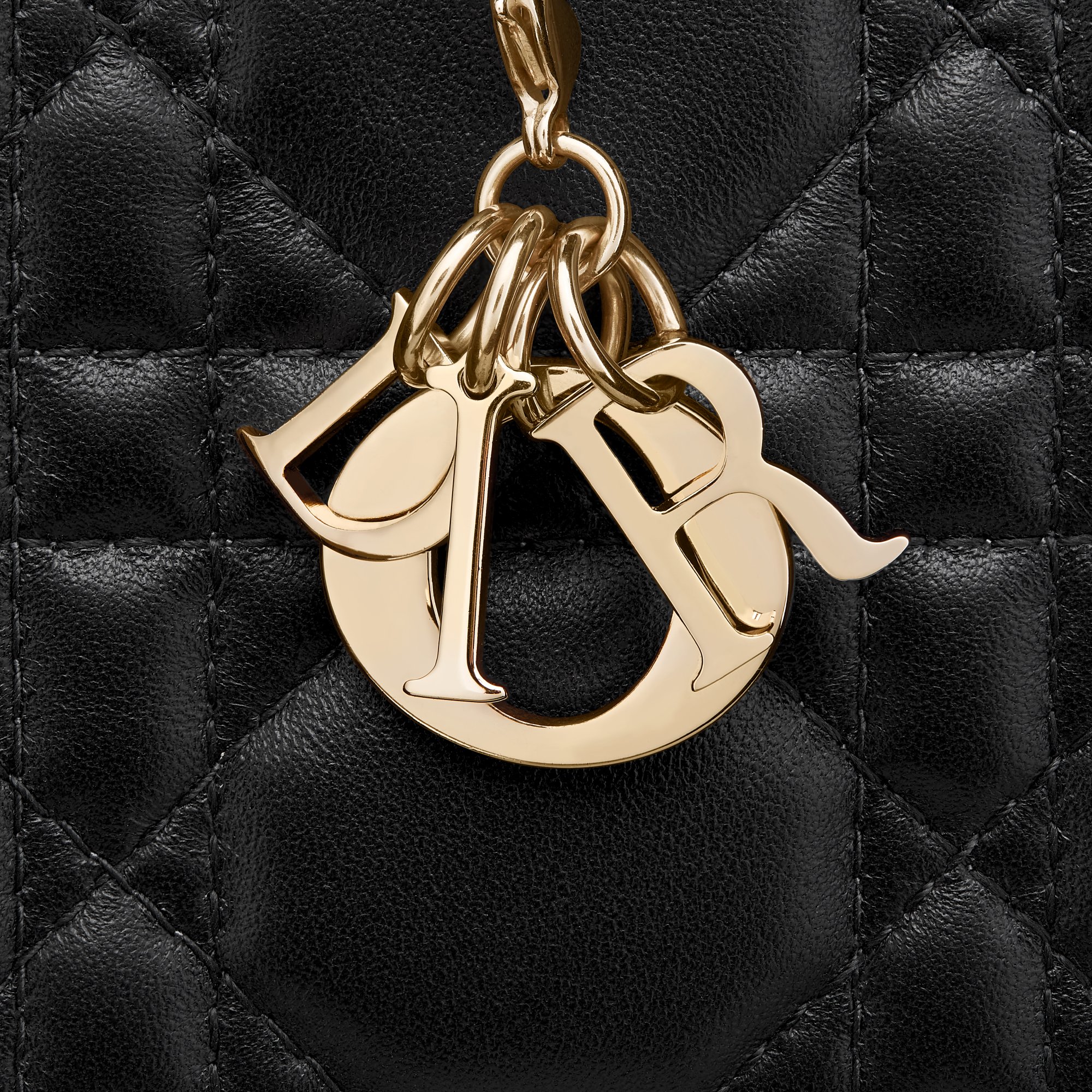 Чехол для банковских карт Lady Dior Bloom Двухцветная модель из кожи ...