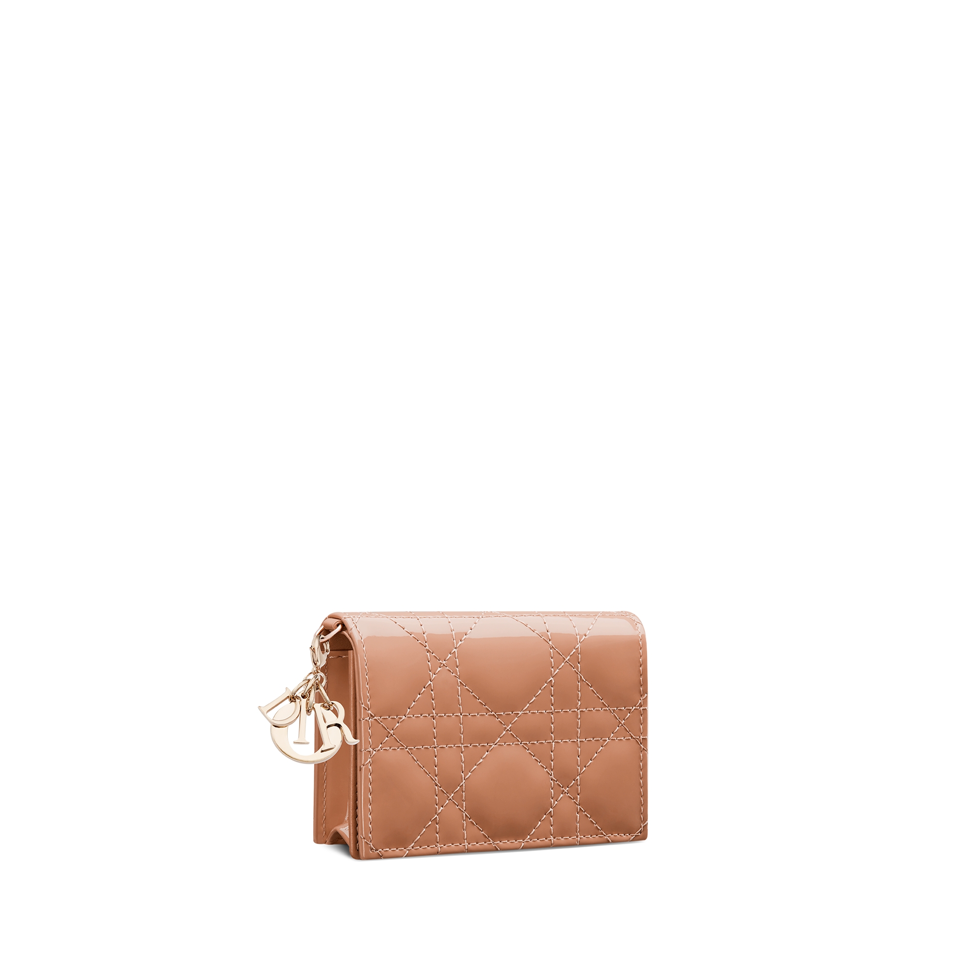 Lady Dior Bloom Card Holder Rose des Vents Patent Cannage Calfskin | DIOR