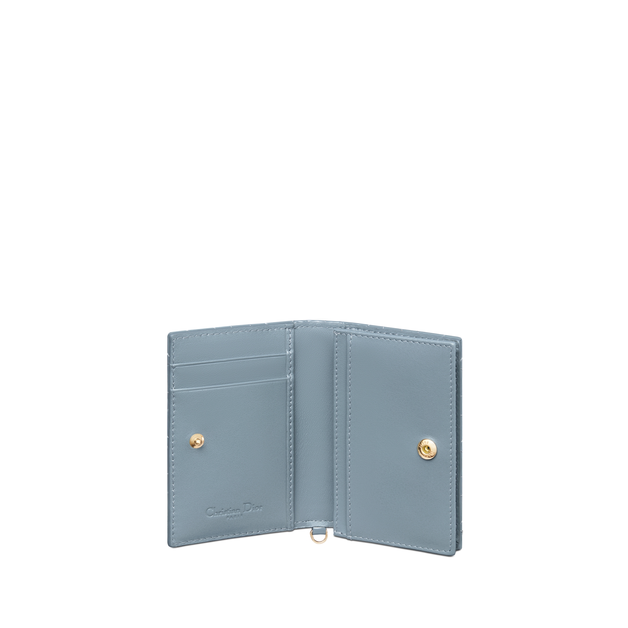 Lady Dior Bloom Card Holder Cloud Blue Patent Cannage Calfskin | DIOR