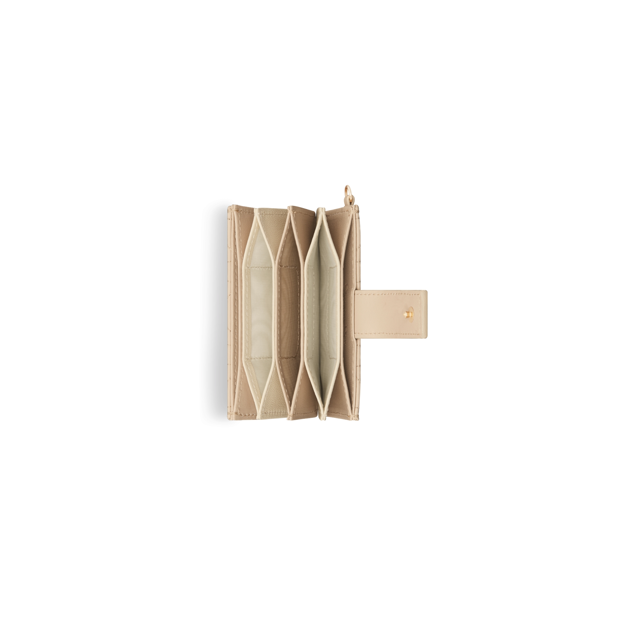 Lady Dior Jasmine Card Holder Two-Tone Powder Beige and Dusty Ivory ...