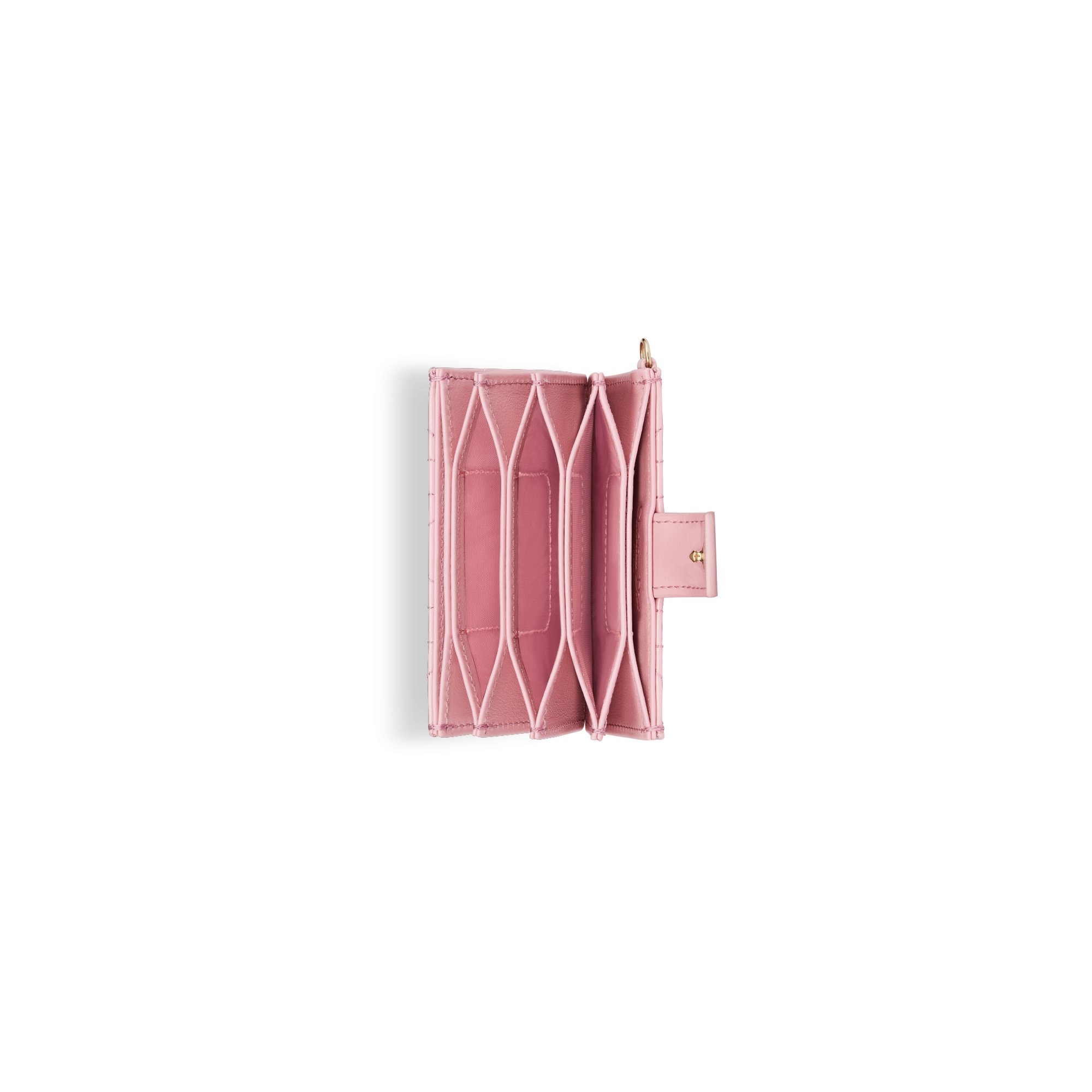 Lady Dior Jasmine Card Holder Melocoton Pink Patent Cannage Calfskin | DIOR