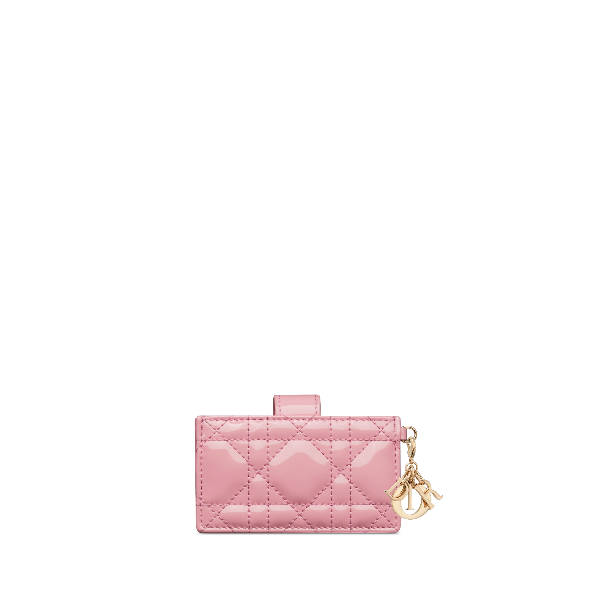 Lady Dior Jasmine Card Holder Melocoton Pink Patent Cannage Calfskin | DIOR