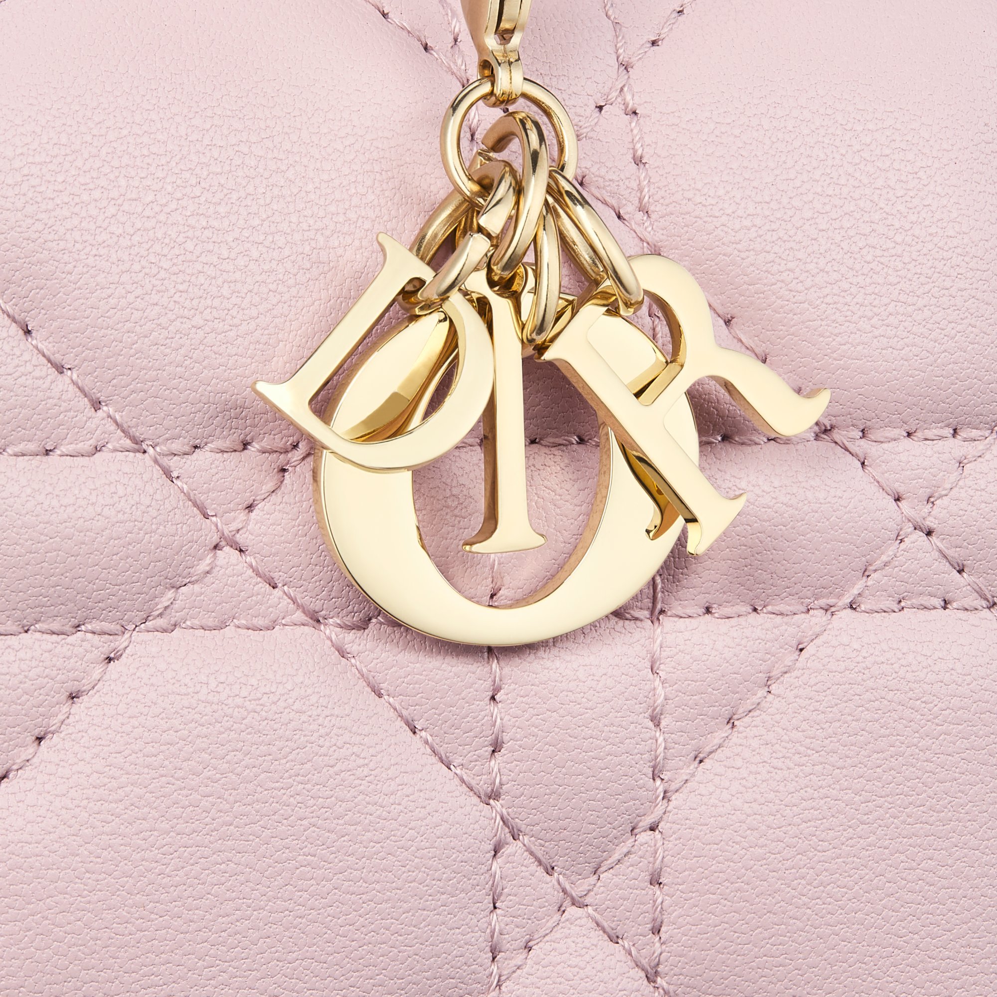 Mini Lady Dior Gardenia Wallet Pale Pink Cannage Lambskin | DIOR