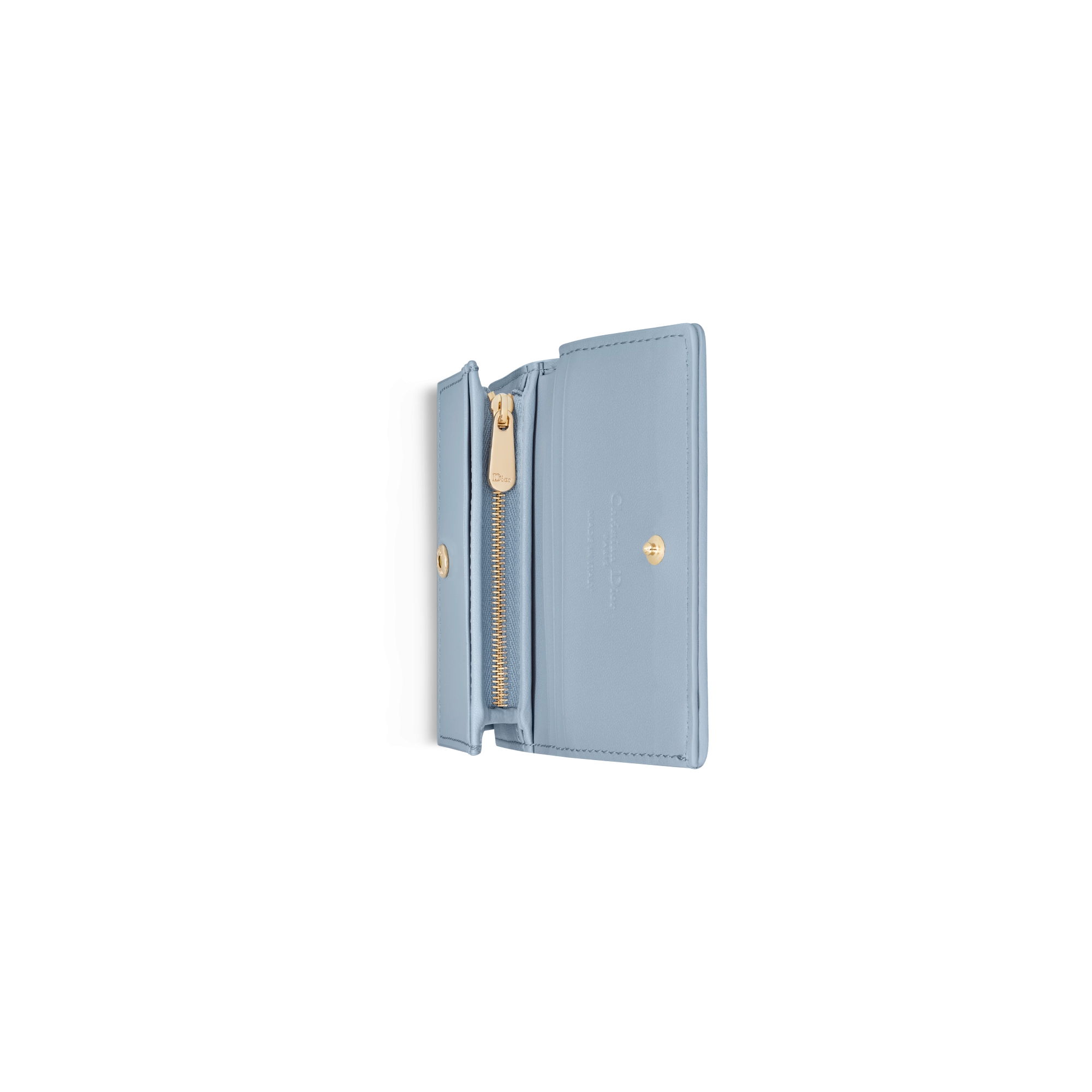 Mini Lady Dior Gardenia Wallet Pale Blue Cannage Lambskin | DIOR