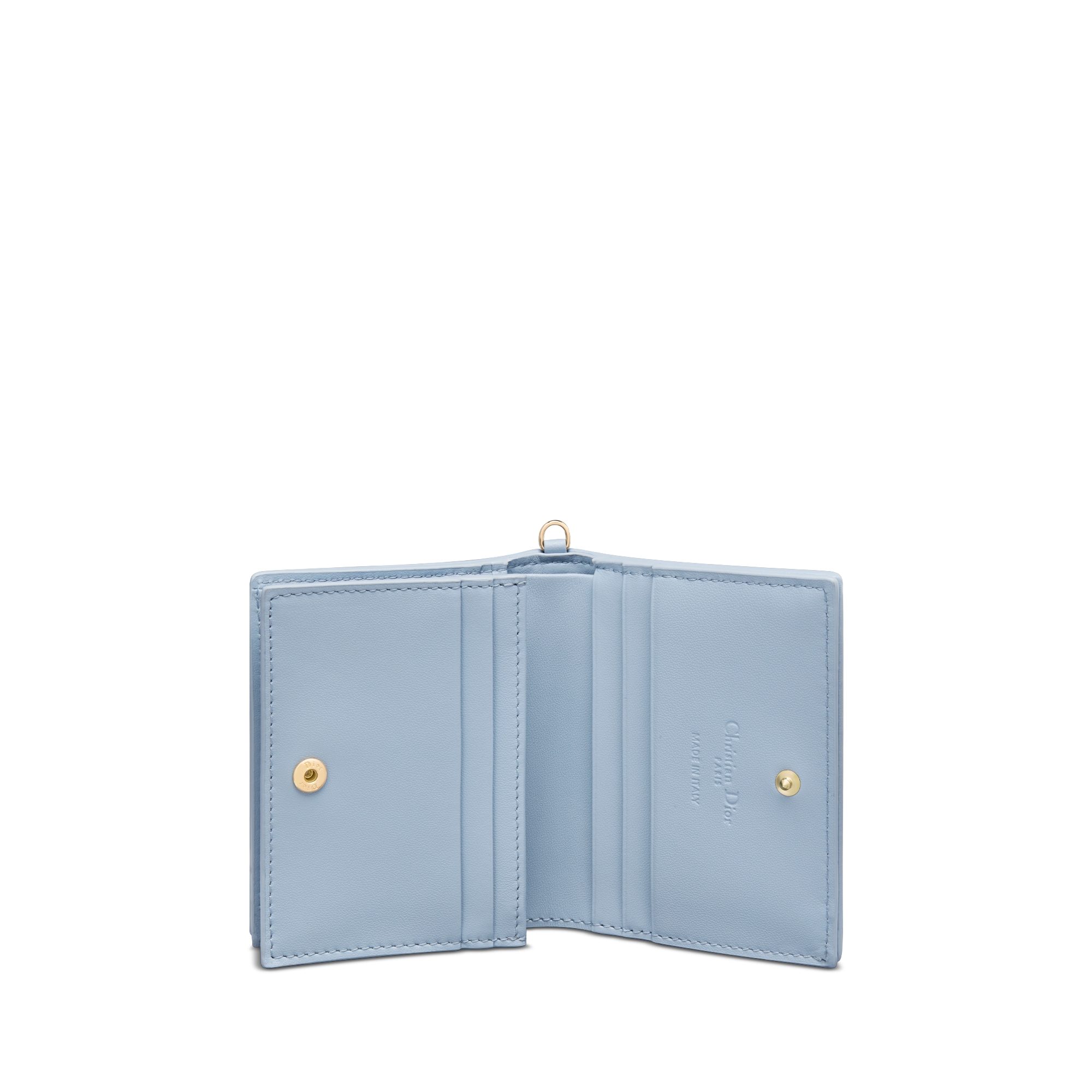 Mini Lady Dior Gardenia Wallet Pale Blue Cannage Lambskin | DIOR