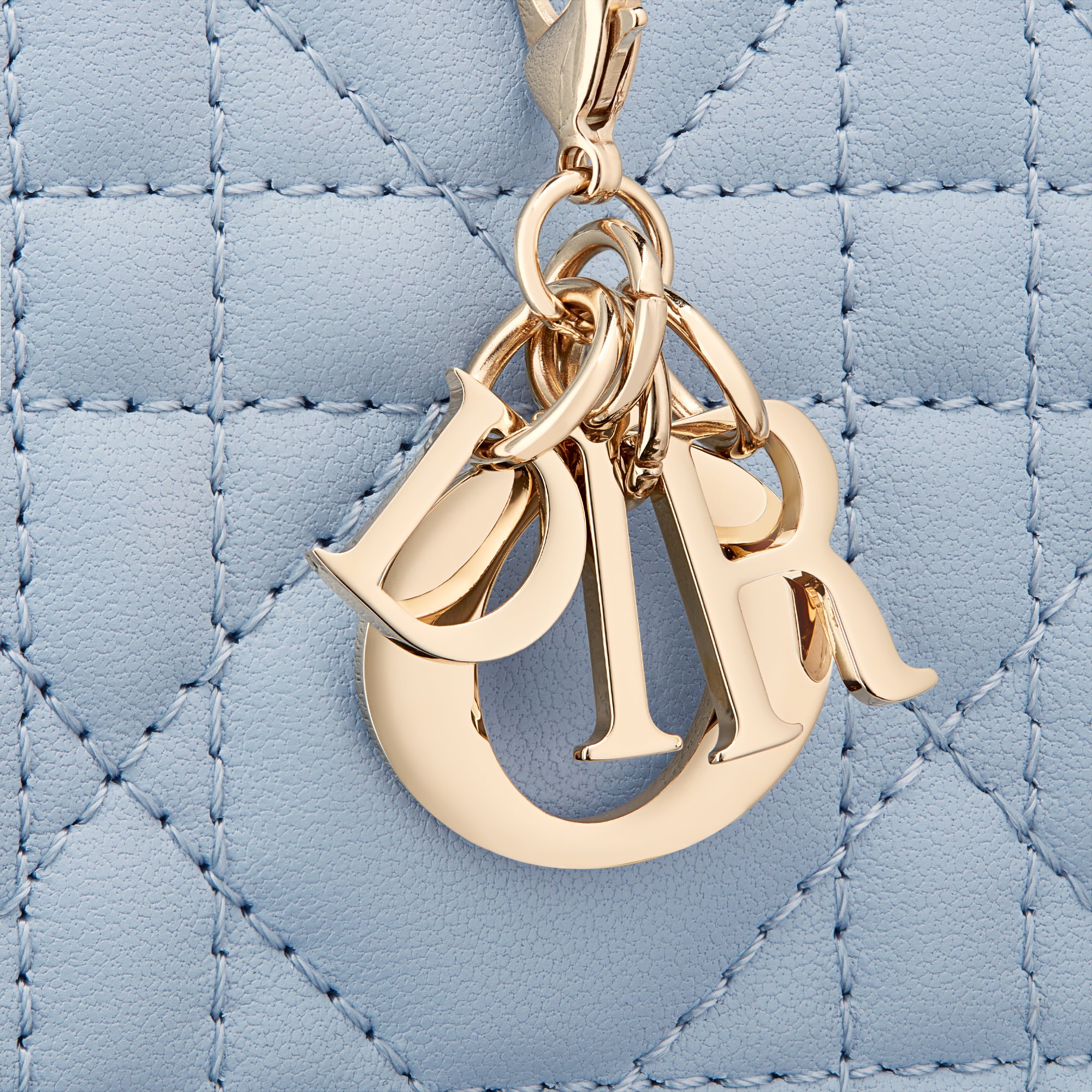 Mini Lady Dior Gardenia Wallet Pale Blue Cannage Lambskin | DIOR