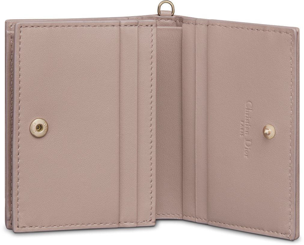 Mini Lady Dior Gardenia Wallet Warm Taupe Cannage Lambskin | DIOR