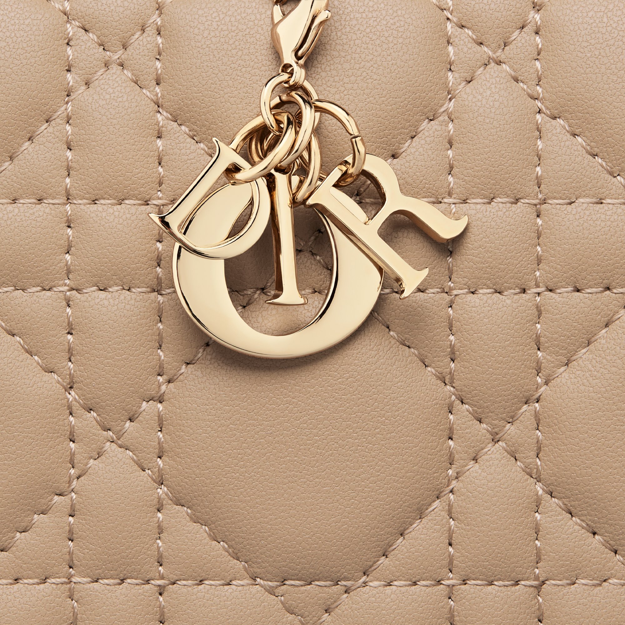 Mini Lady Dior Gardenia Wallet Biscuit Cannage Lambskin | DIOR