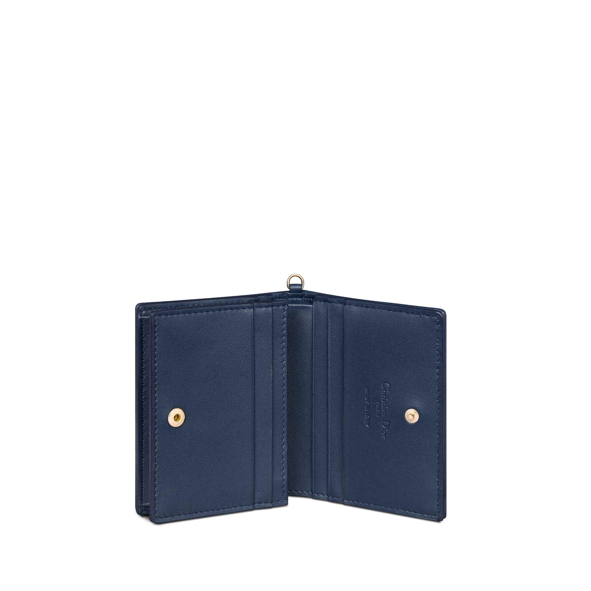 Mini Lady Dior Gardenia Wallet Deep Ocean Blue Cannage Lambskin | DIOR