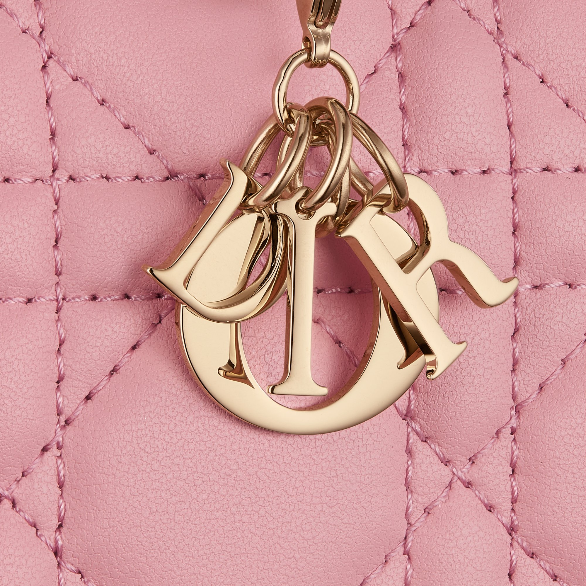 Mini Lady Dior Gardenia Wallet Melocoton Pink Cannage Lambskin | DIOR