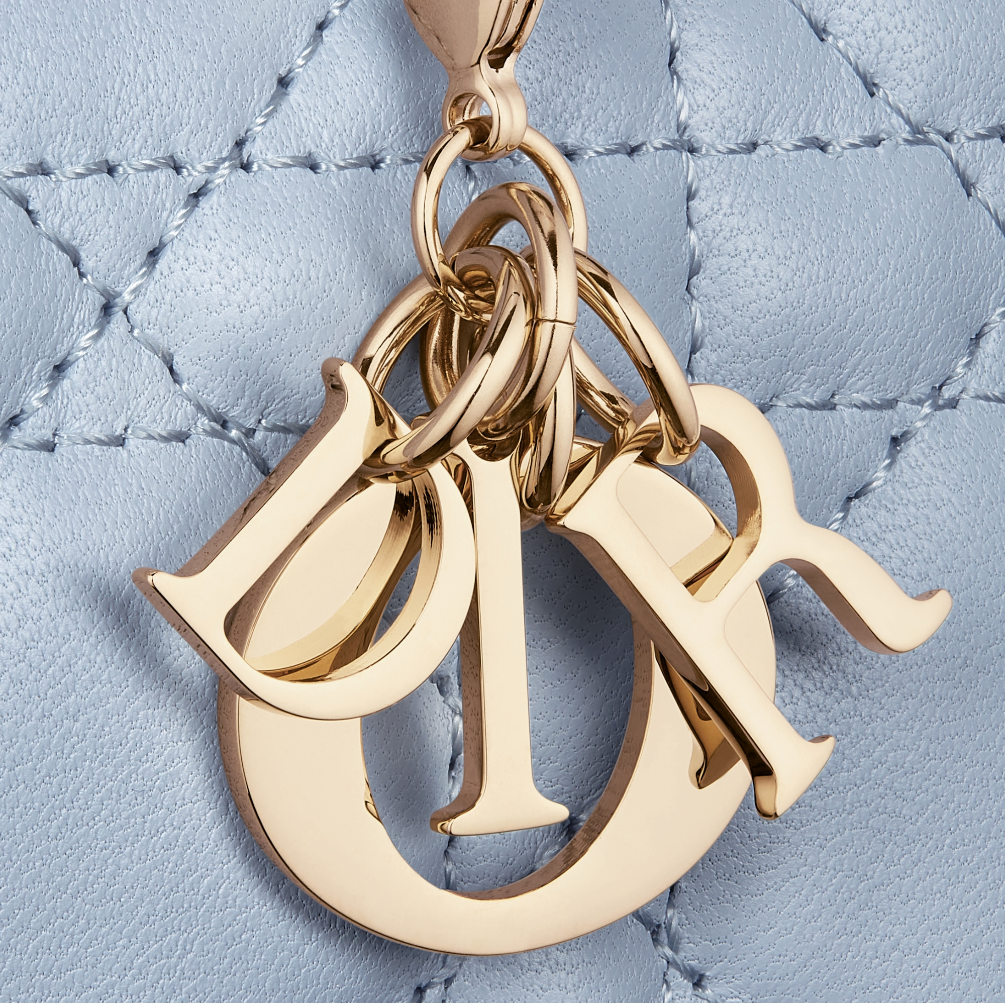 Lady Dior Lotus Wallet Two-Tone Pale Blue and Powder Beige Cannage ...