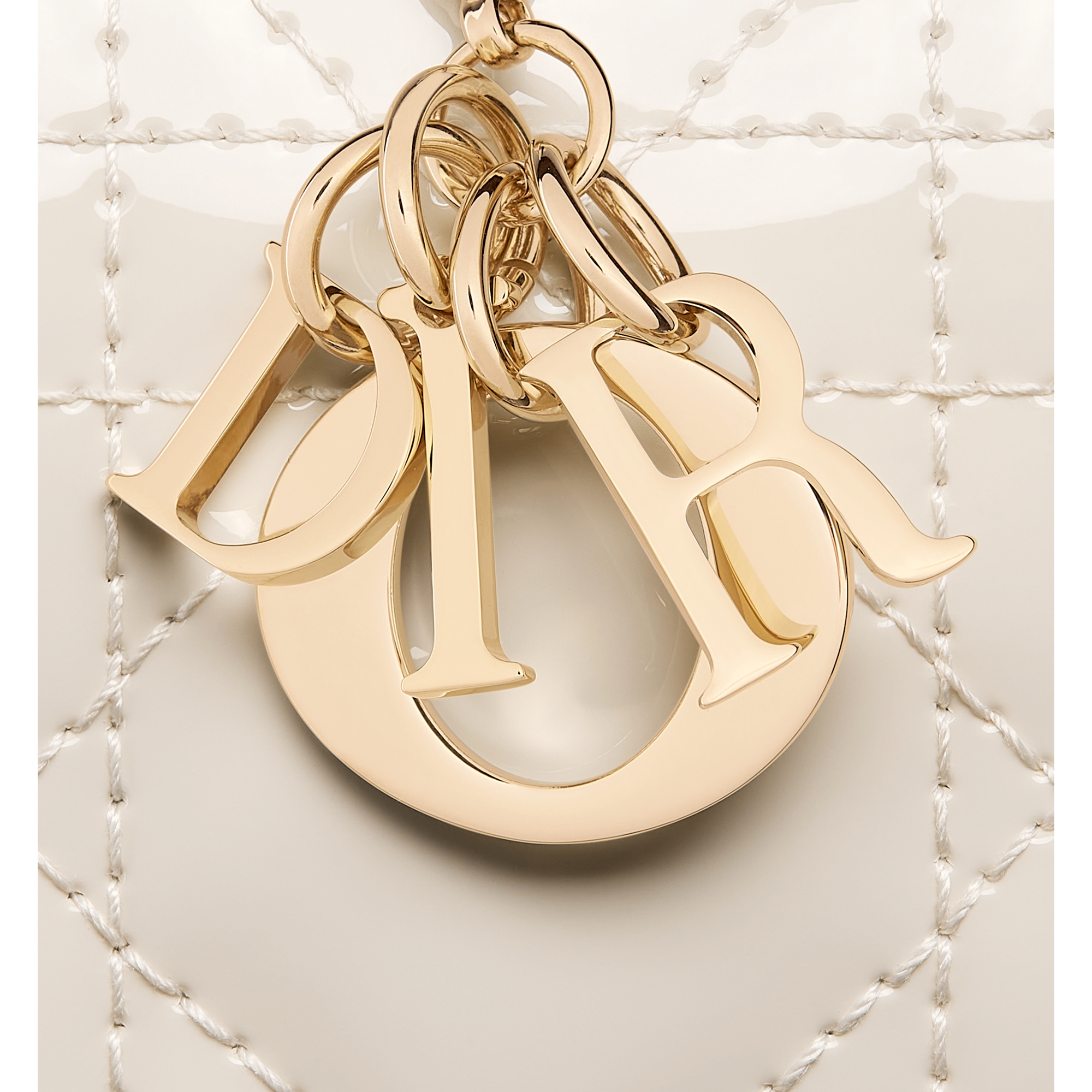 Lady Dior Lotus Wallet Dusty Ivory Patent Cannage Calfskin | DIOR