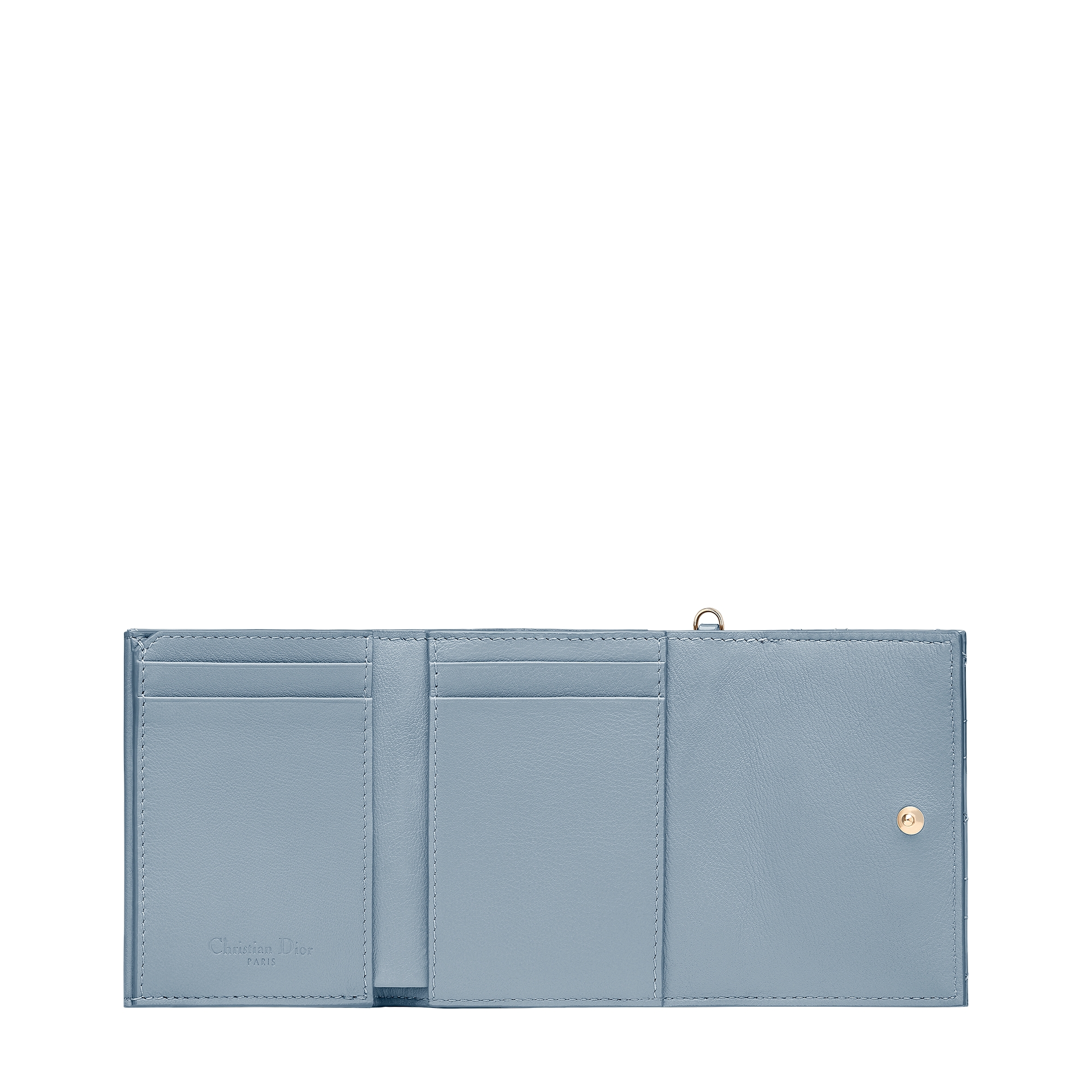 Lady Dior Lotus Wallet Cloud Blue Patent Cannage Calfskin | DIOR