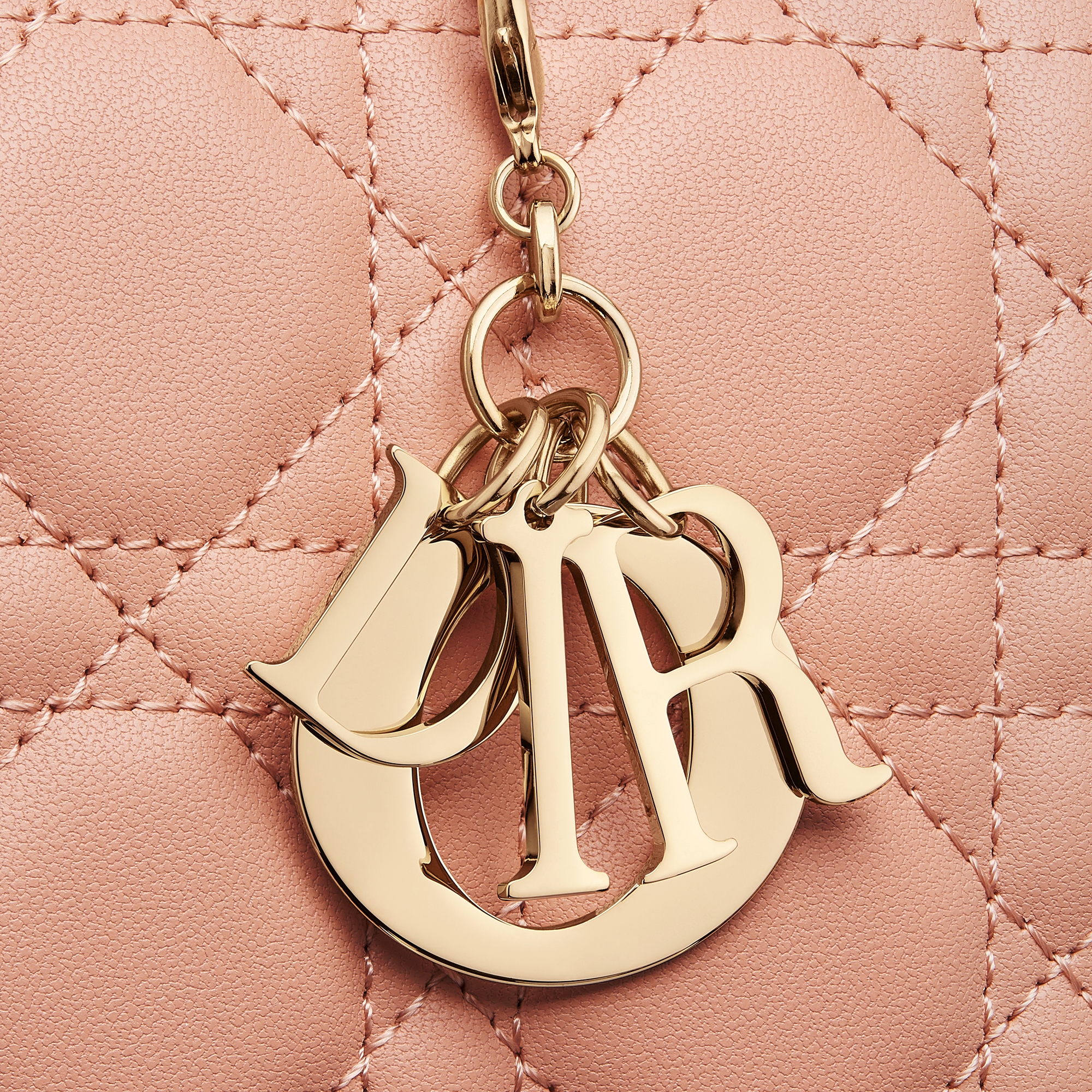Lady Dior Pouch with Chain Rose des Vents Cannage Lambskin | DIOR