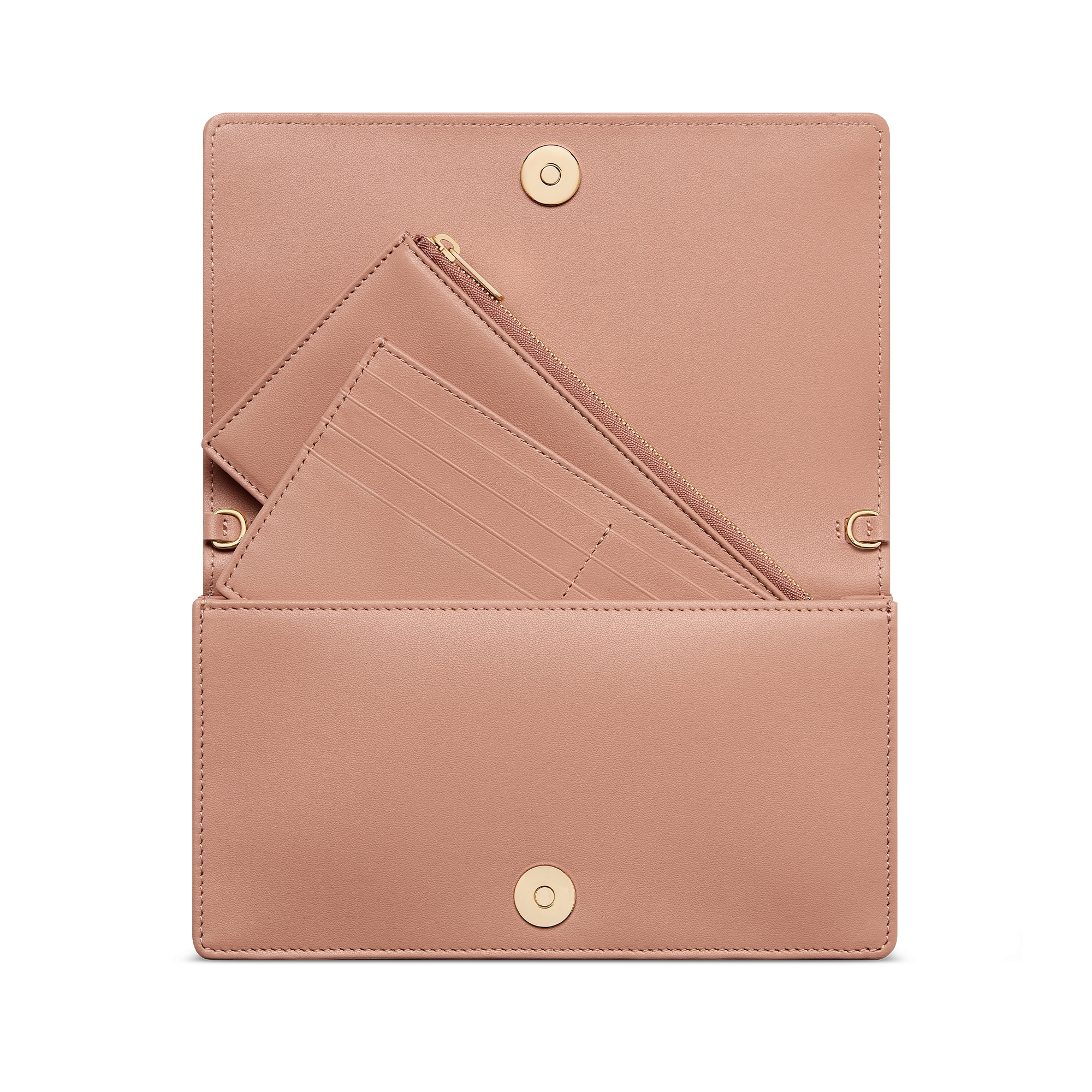 Lady Dior Pouch with Chain Rose des Vents Cannage Lambskin | DIOR