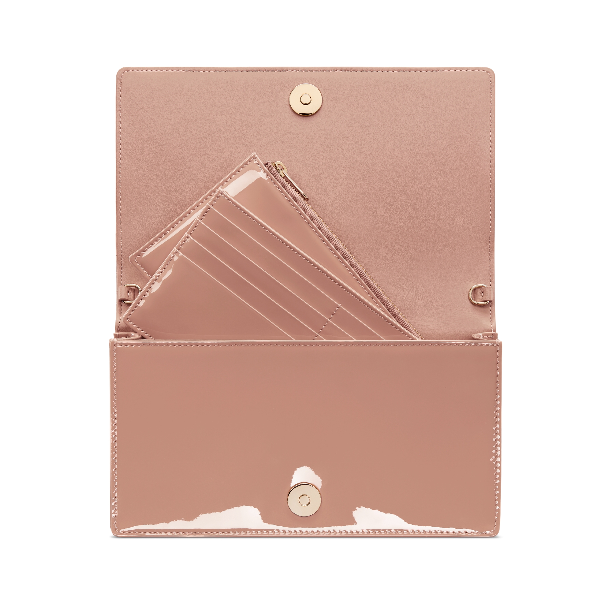 Lady Dior Pouch with Chain Rose Des Vents Patent Cannage Calfskin | DIOR