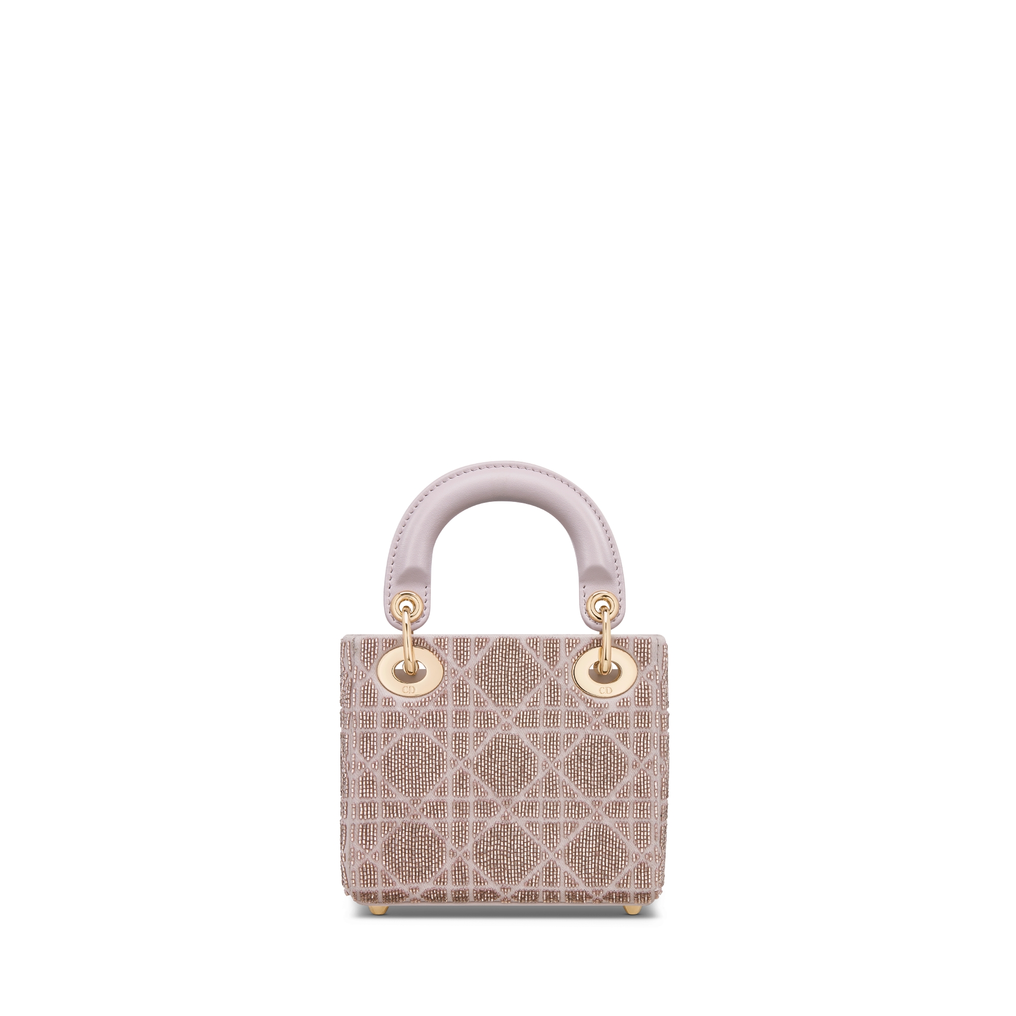 Microborsa Lady Dior Cotone con ricamo Cannage in microperle grigio ...