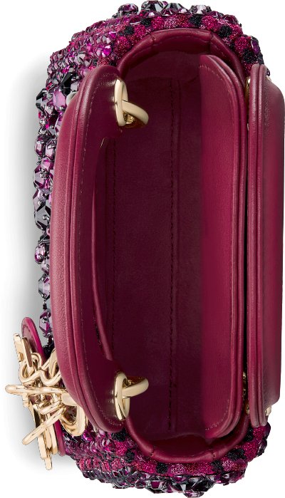 Lady Dior Micro Bag Burgundy Strass-Embroidered Satin | DIOR