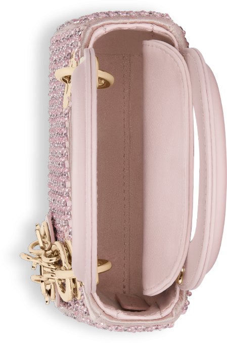 Lady Dior Micro Bag Pink Satin Embroidered with Beads and Metallic ...