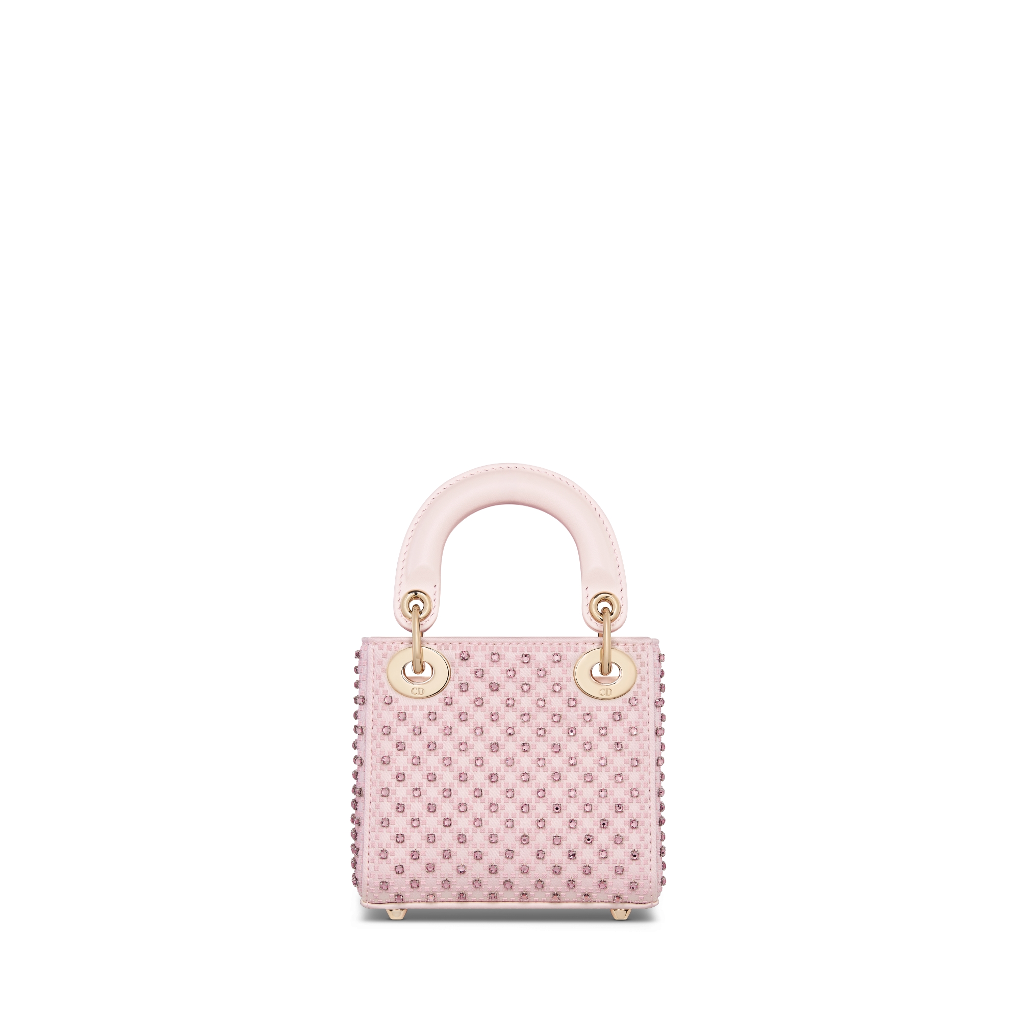 Lady Dior Micro Bag Pink Satin Embroidered with 3D Flowers and Strass ...