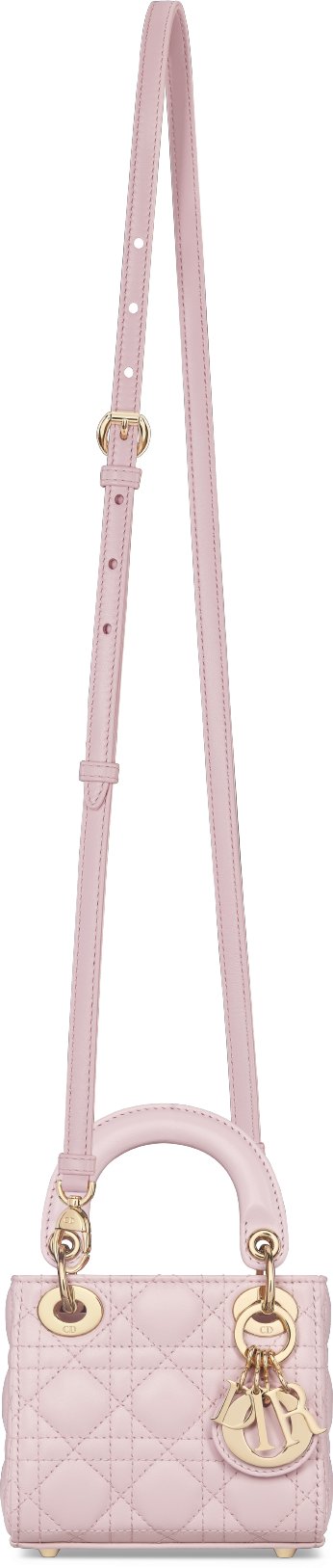 Lady Dior Micro Bag Pale Pink Cannage Lambskin | DIOR