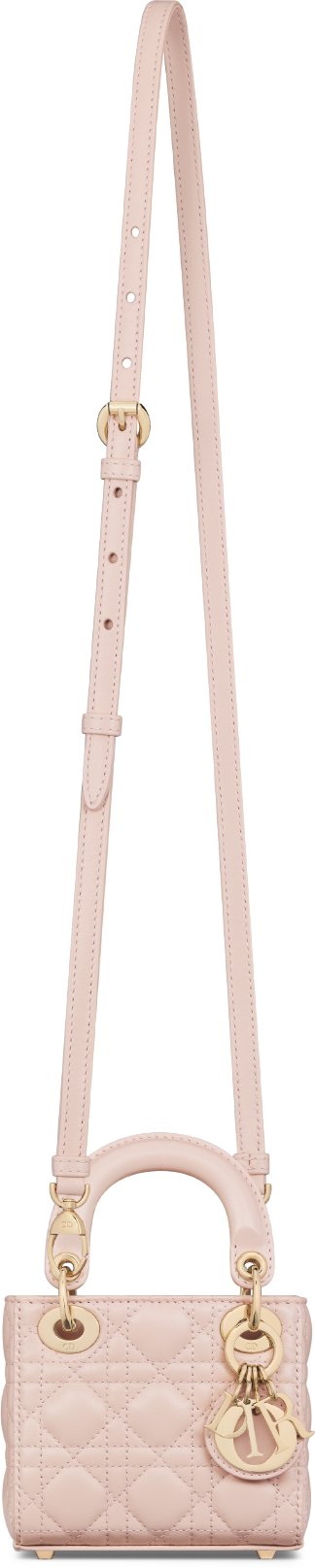 Lady Dior Micro Bag Powder Pink Cannage Lambskin | DIOR