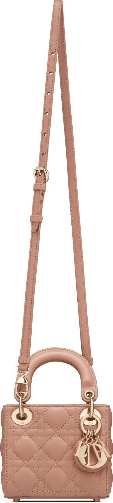 Lady Dior Micro Bag Rose des Vents Cannage Lambskin | DIOR