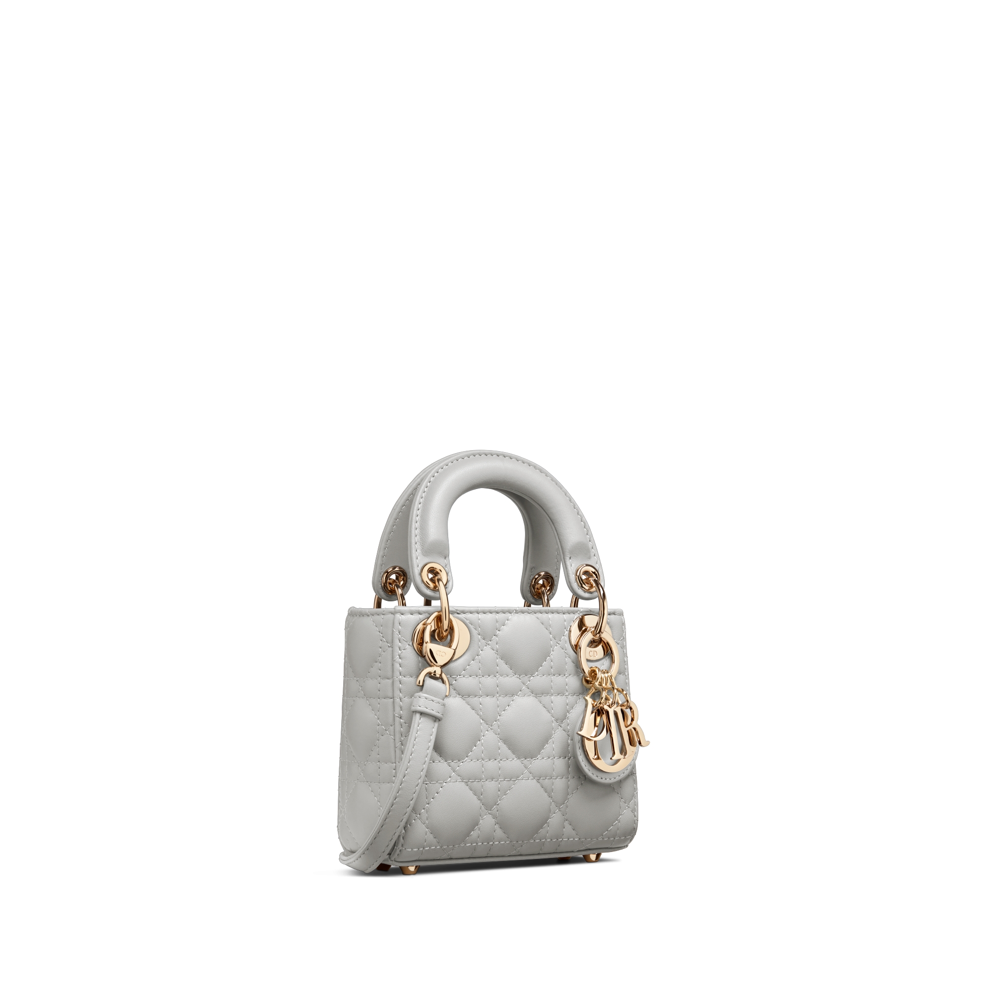 Lady Dior Micro Bag Cloud Gray Cannage Lambskin | DIOR