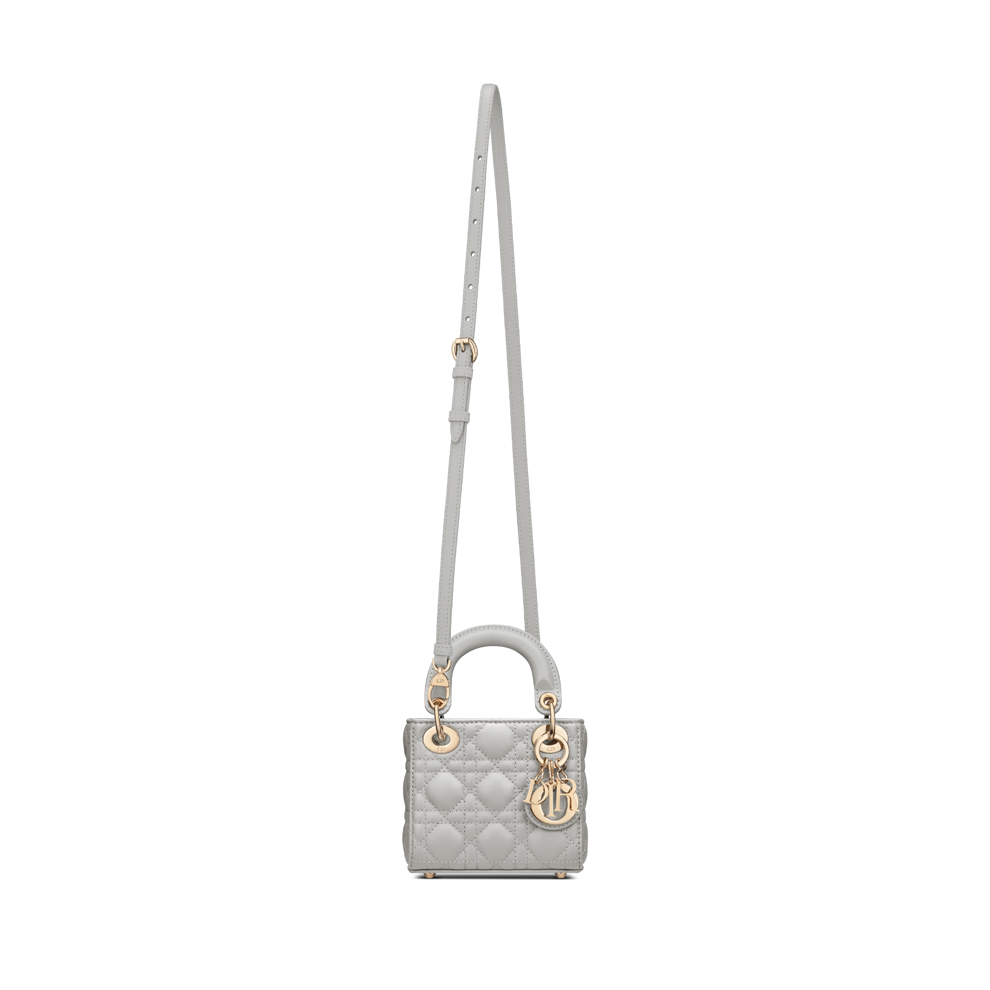 Lady Dior Micro Bag Cloud Gray Cannage Lambskin | DIOR