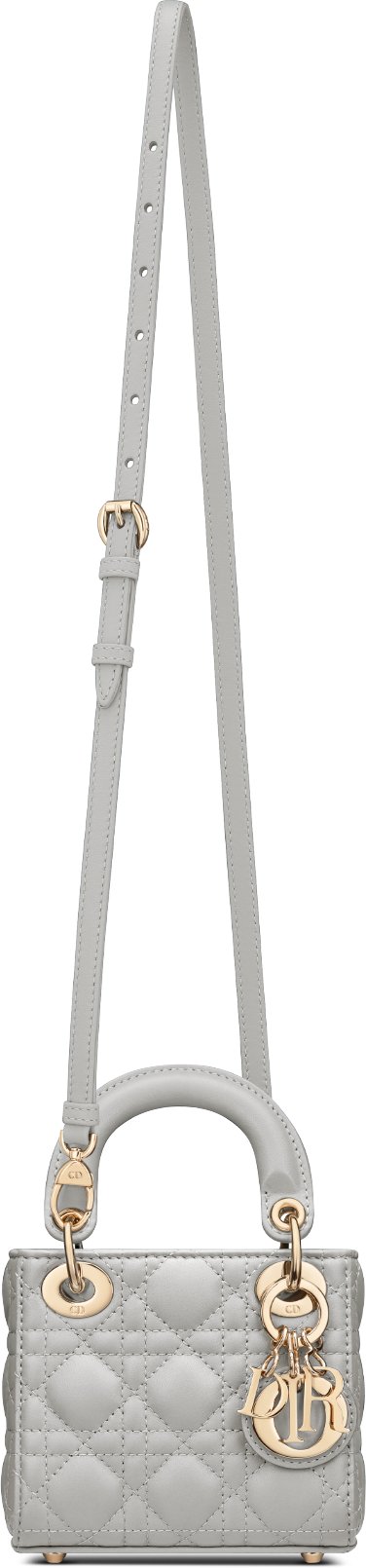 Lady Dior Micro Bag Cloud Gray Cannage Lambskin | DIOR