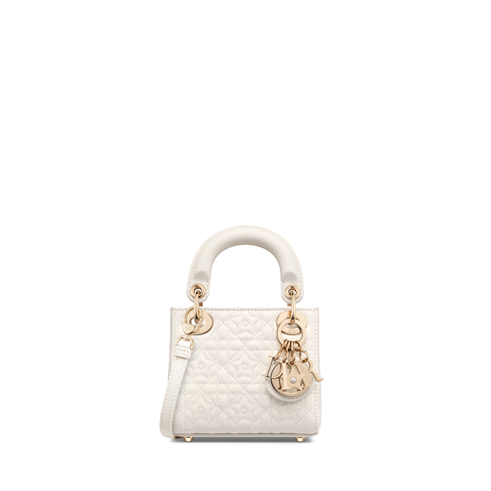 Lady Dior 마이크로 백 라떼 별 까나쥬 양가죽 | DIOR