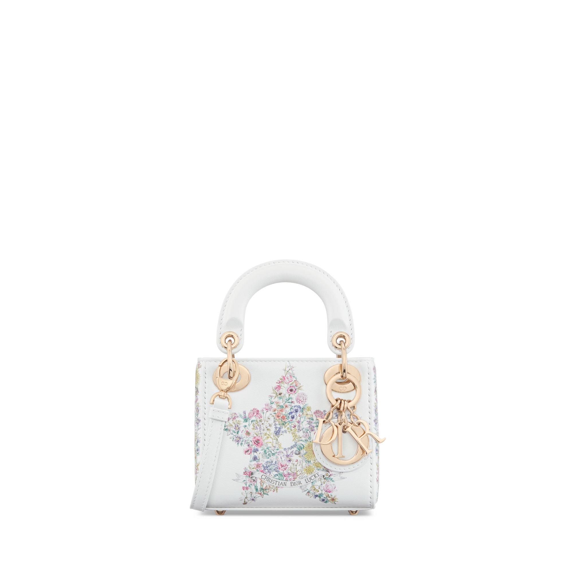 Dior Lucky Lady Dior Micro Bag Latte Supple Calfskin with Multicolor ...