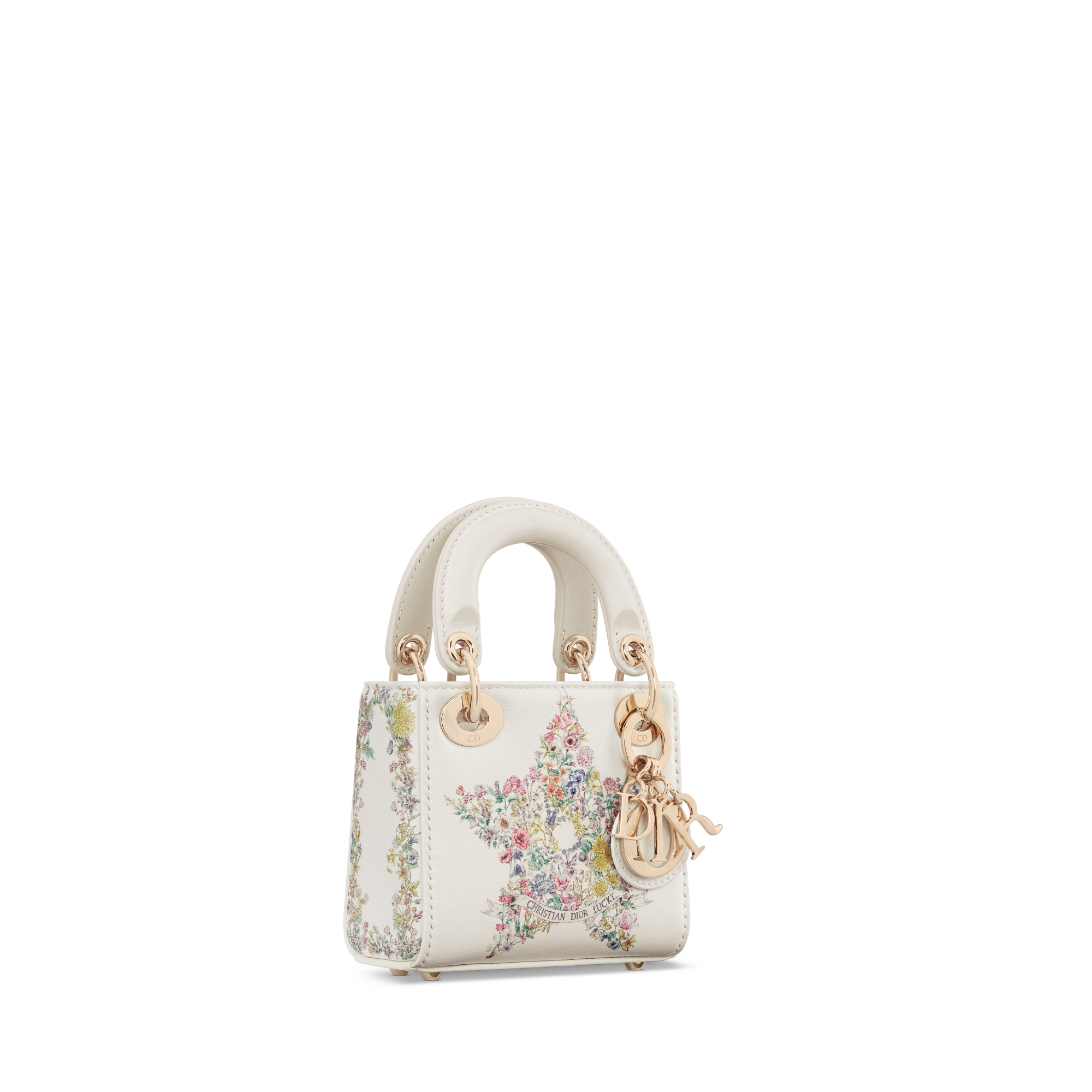 Dior Lucky Lady Dior Micro Bag Latte Supple Calfskin with Multicolor ...