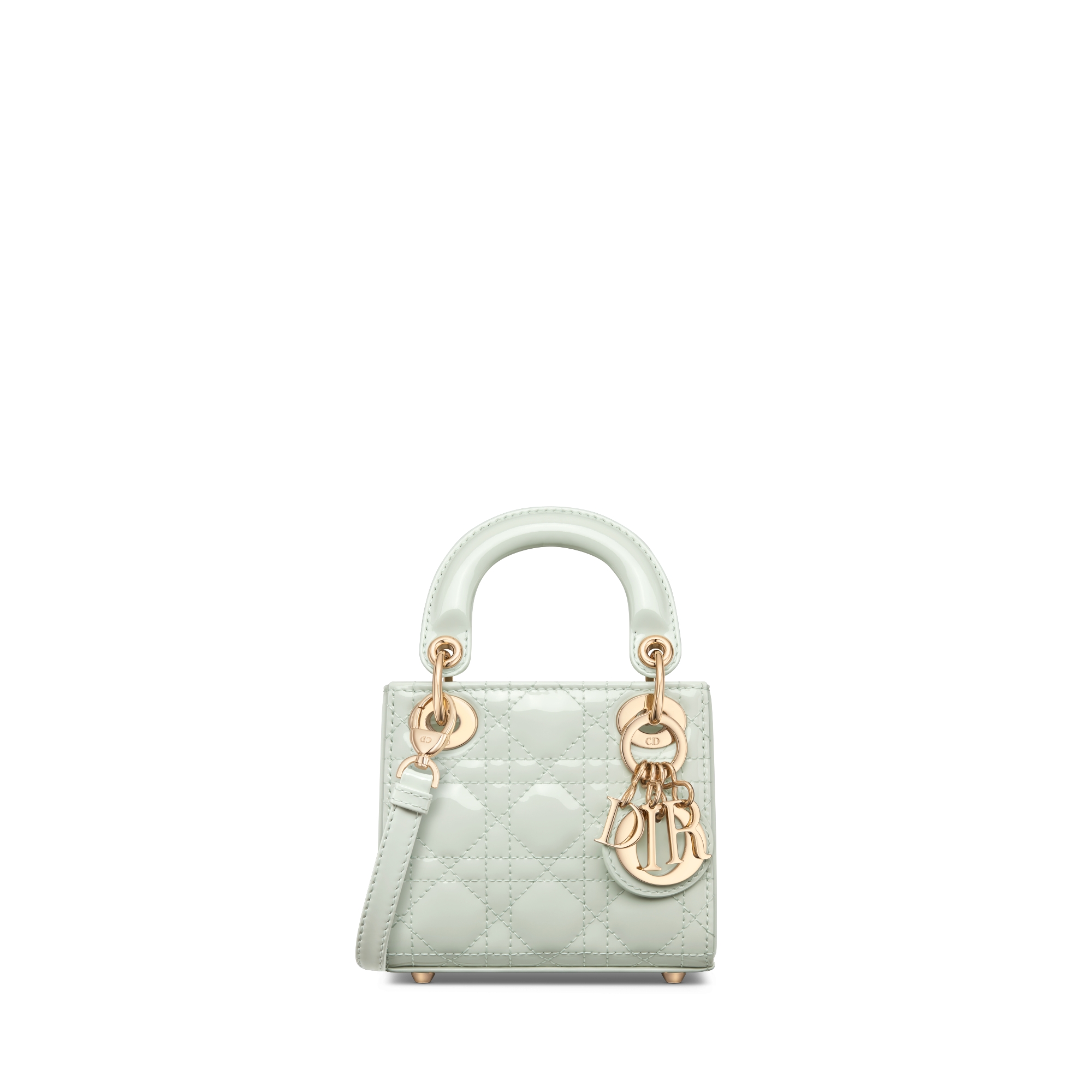Lady Dior Micro Bag Light Mint Green Patent Cannage Calfskin | DIOR
