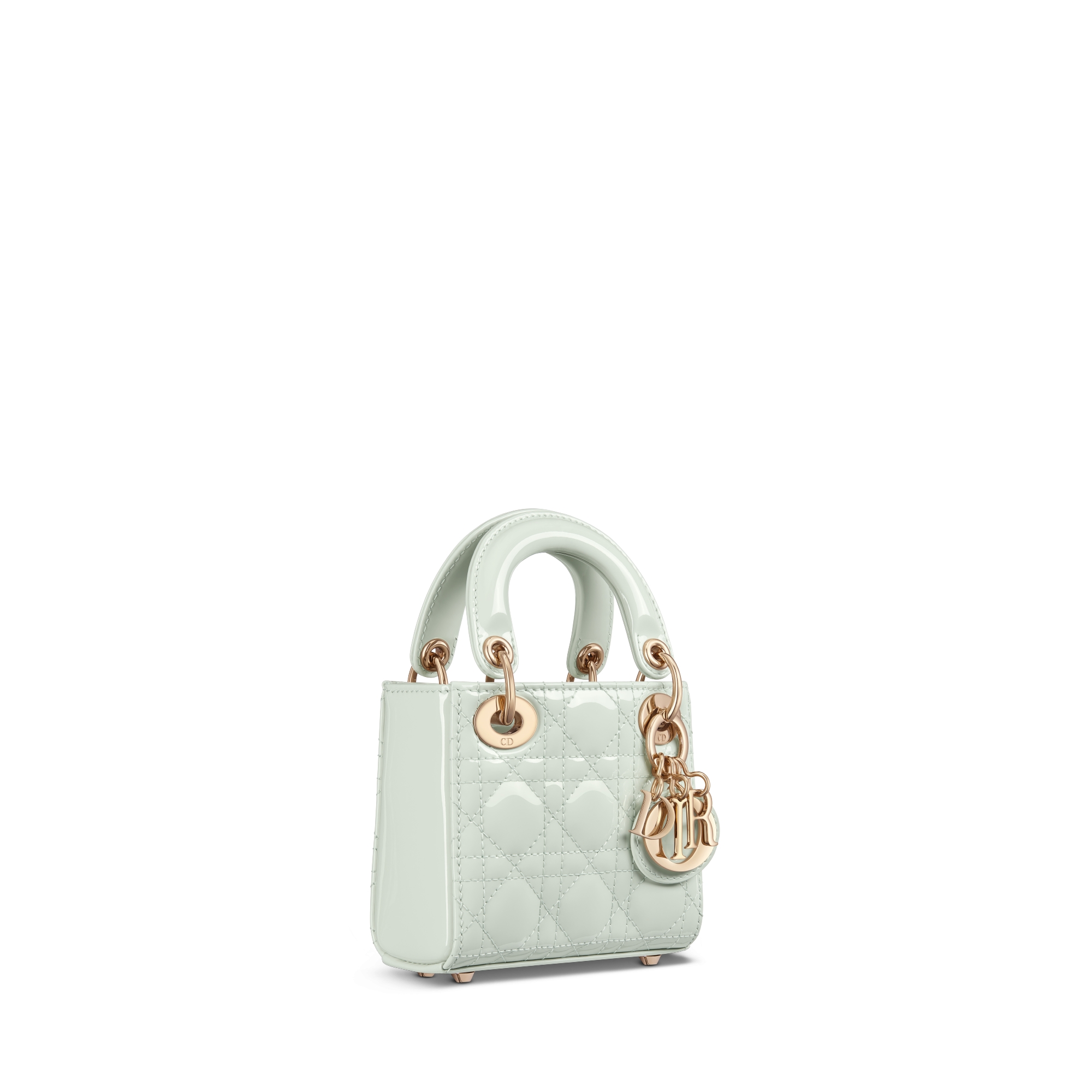 Lady Dior Micro Bag Light Mint Green Patent Cannage Calfskin | DIOR