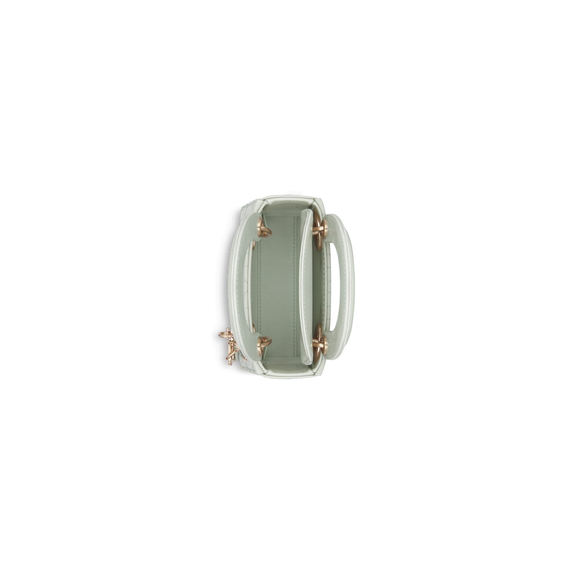 Lady Dior Micro Bag Light Mint Green Patent Cannage Calfskin | DIOR