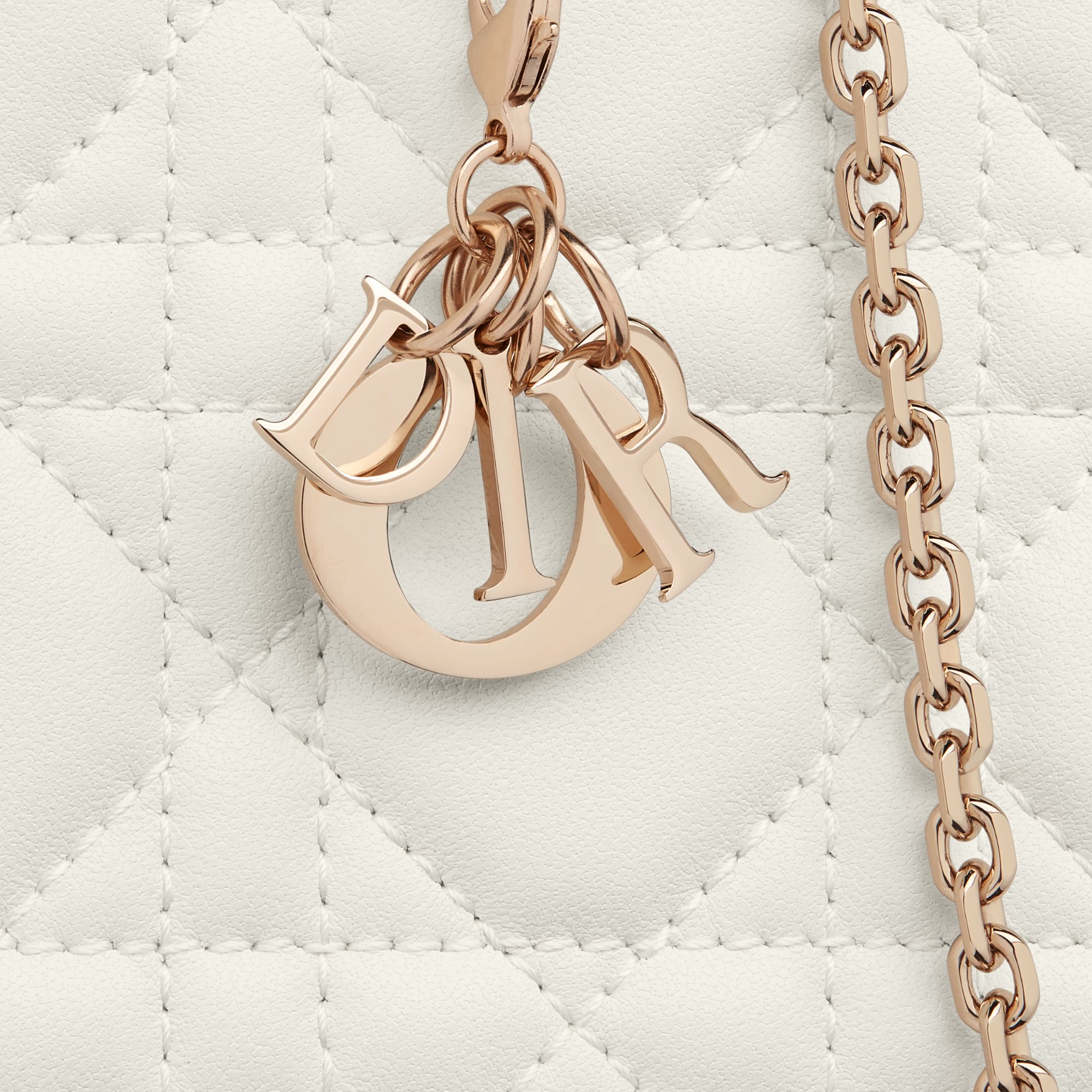 Lady Dior Call'in Dior Phone Holder Latte Cannage Lambskin | DIOR