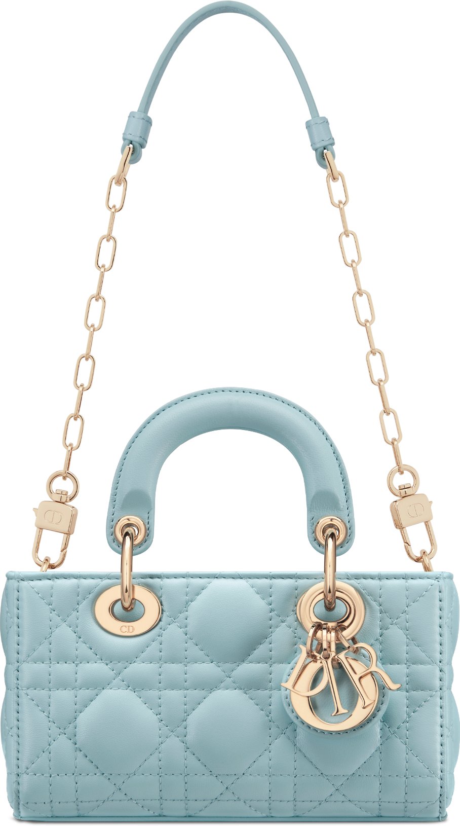 กระเป๋า Micro Lady D-Joy หนังแกะลาย Cannage สีฟ้าเซเลสต์ | DIOR