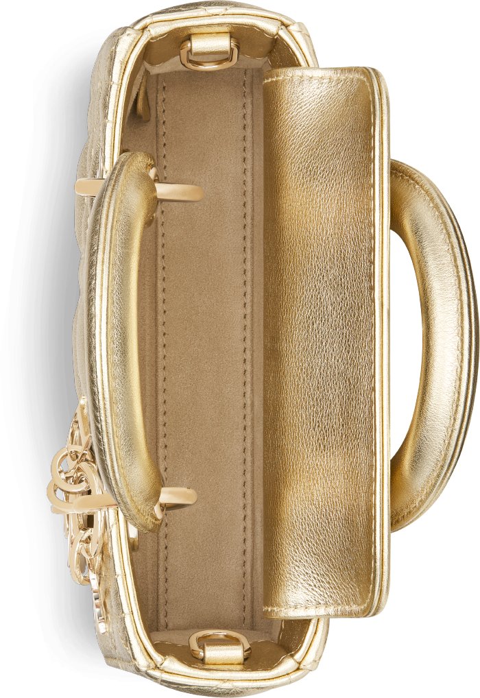 Lady D-Joy Micro Bag Metallic Gold-Tone Cannage Calfskin | DIOR
