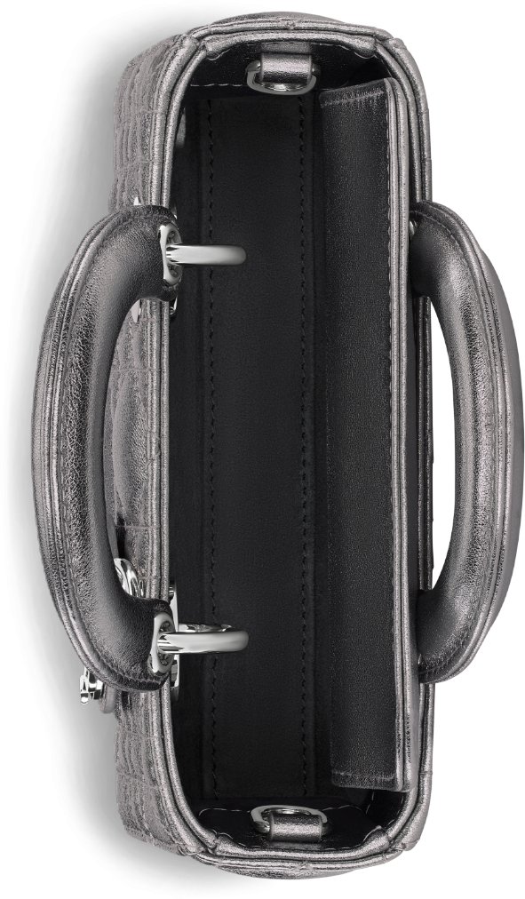 Lady D-Joy Micro Bag Metallic Silver-Tone Cannage Calfskin | DIOR