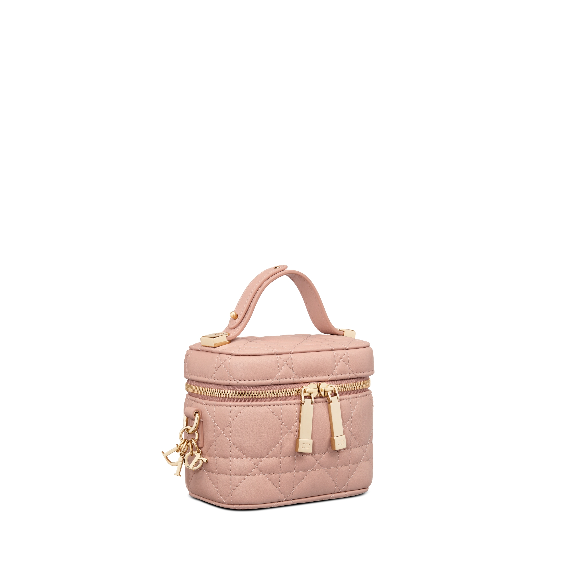 Lady Dior Micro Vanity Case Rose Des Vents Cannage Lambskin | DIOR