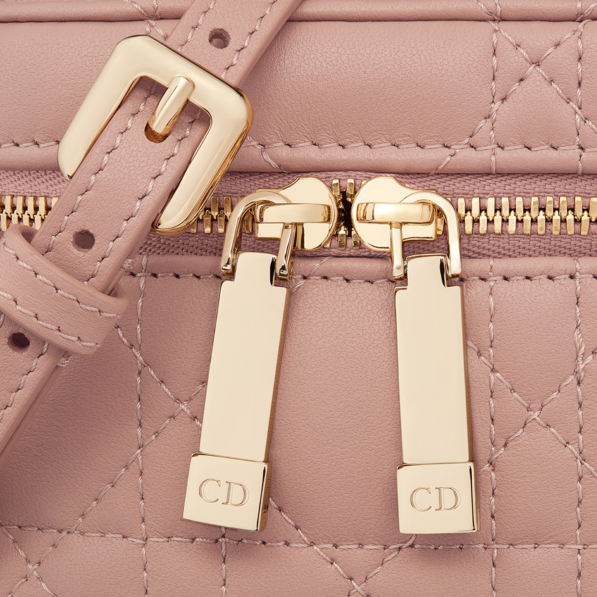 Lady Dior Micro Vanity Case Rose Des Vents Cannage Lambskin | DIOR