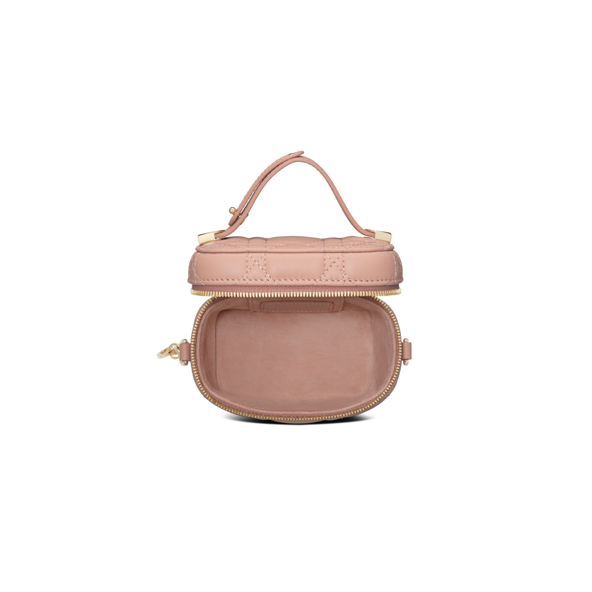 Lady Dior Micro Vanity Case Rose Des Vents Cannage Lambskin | DIOR