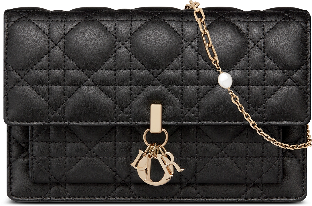 My Dior Daily Chain Pouch Black Cannage Lambskin | DIOR