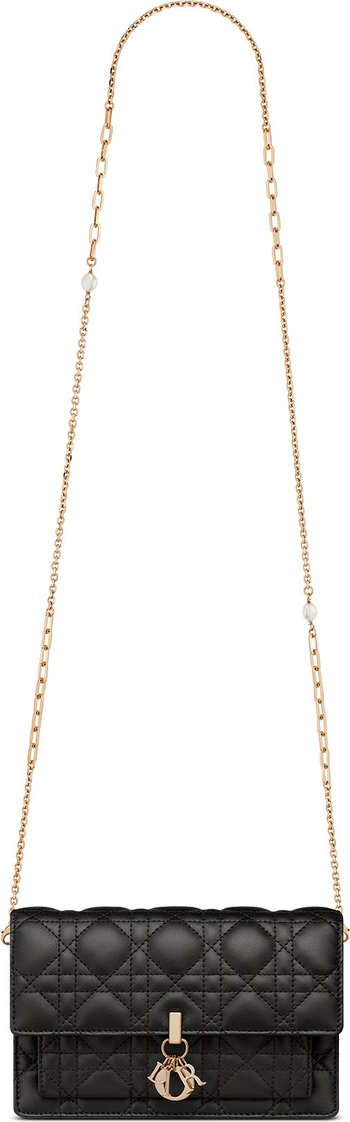 My Dior Daily Pouch with Chain Black Cannage Lambskin | DIOR