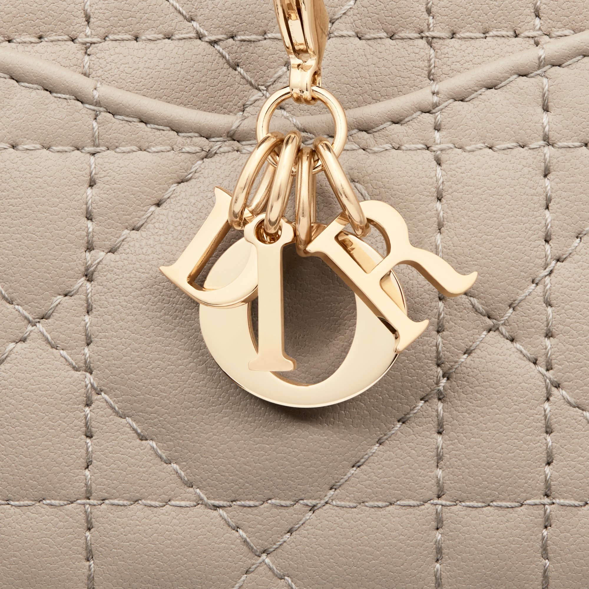 Lady Dior Cosmos Zipped Card Holder Sand-Colored Cannage Lambskin | DIOR